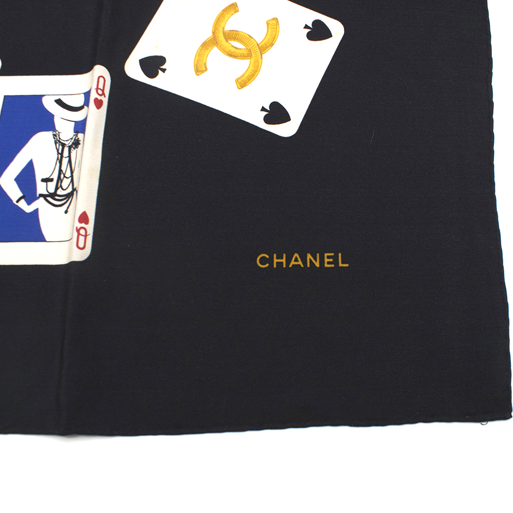 Black Silk Playing Card Scarf. Chanel. 2000 - 2002. | Handbags and ...