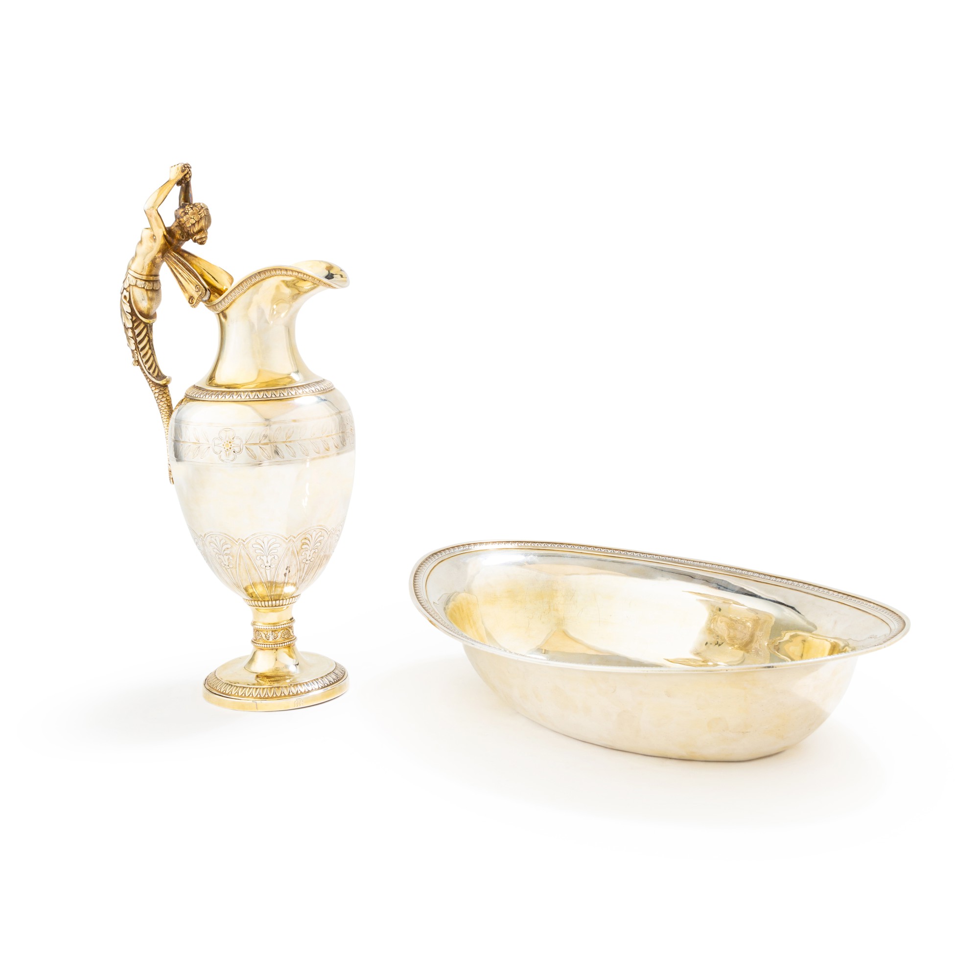 A silver-gilt ewer and basin, Gabriel-Jacques André Bompard, Paris ...