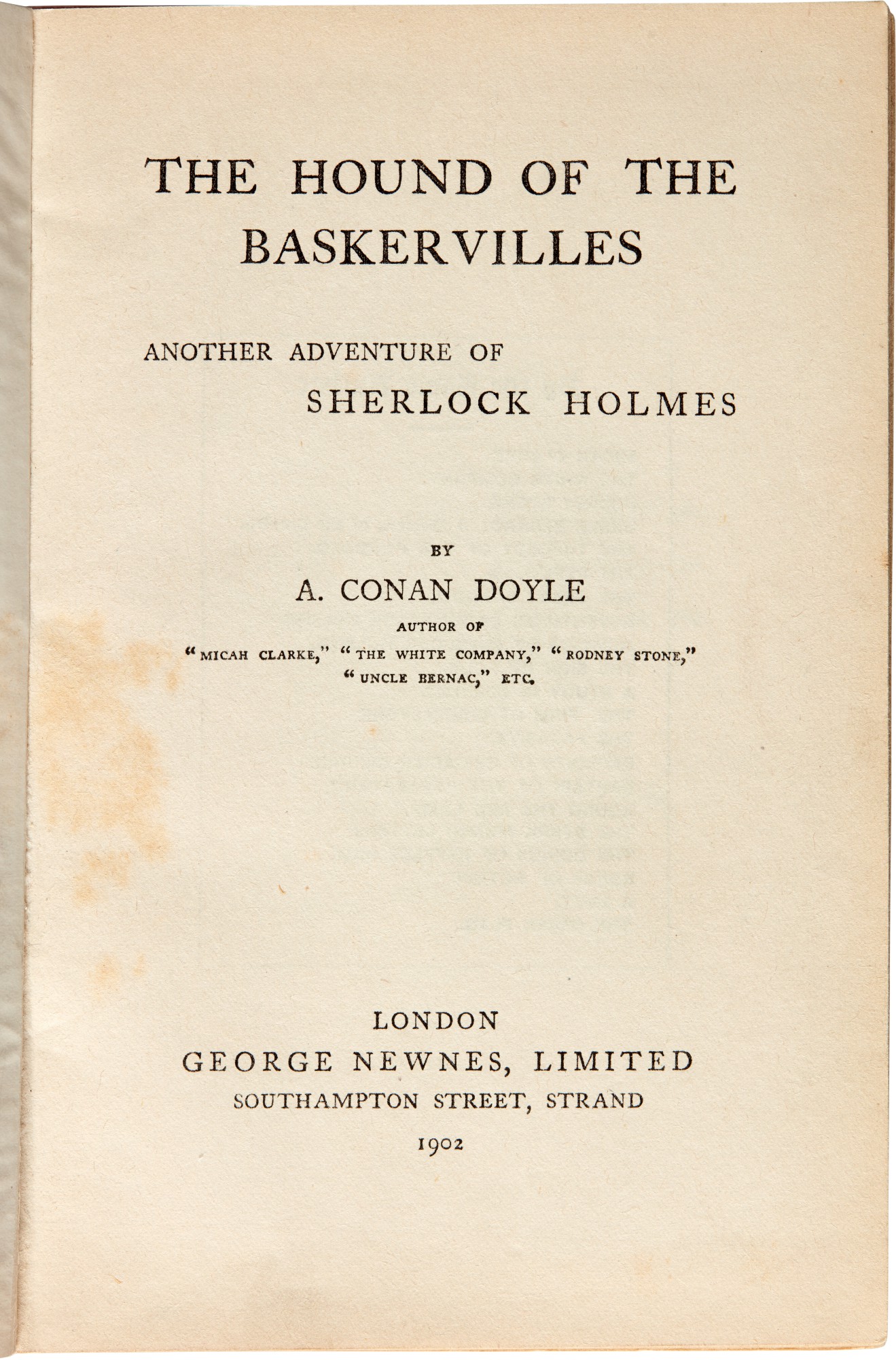 Sir Arthur Conan Doyle | The Hound of the Baskervilles, 1902, first ...