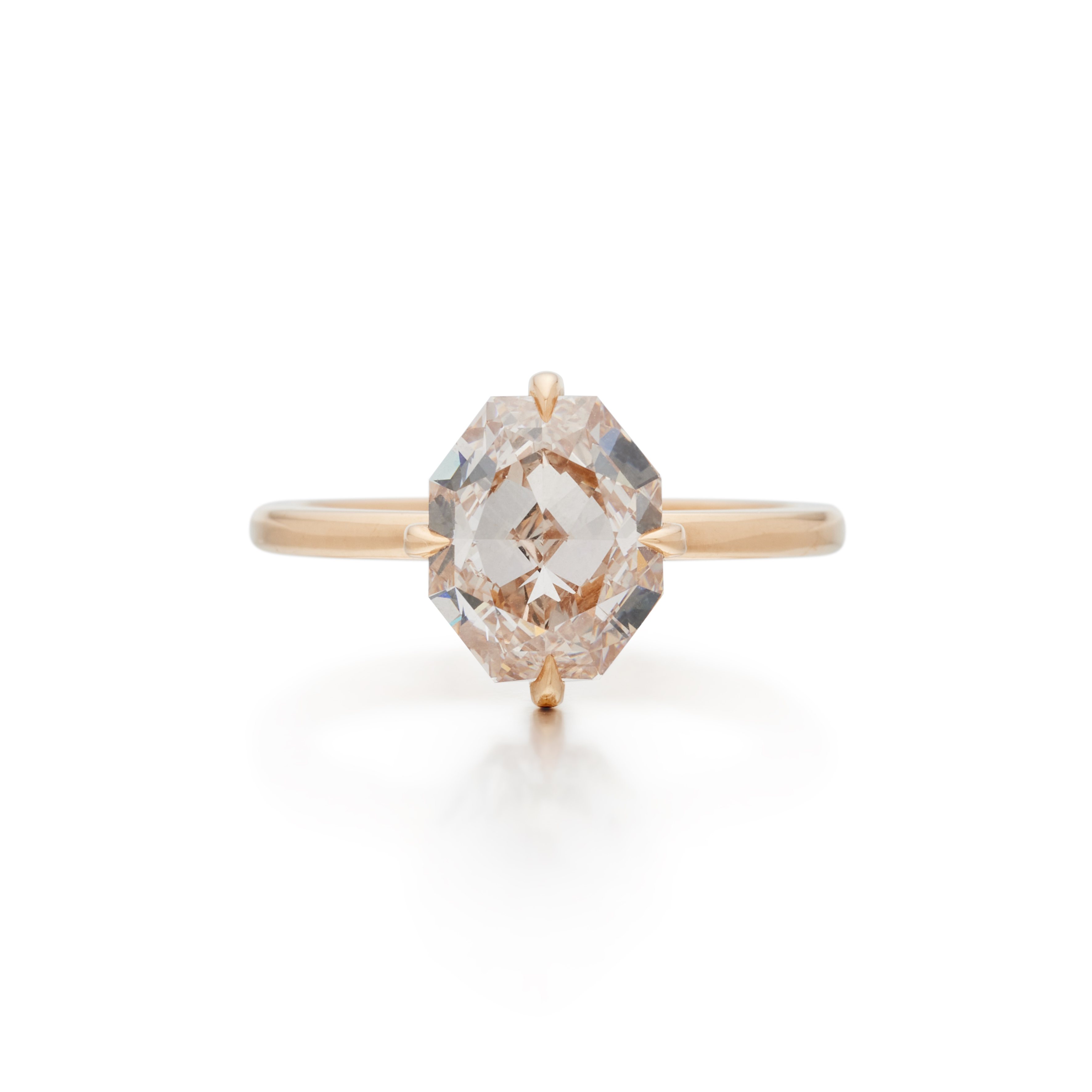 Rose Gold And 2.37ct Fancy Light Pinkish Brown Diamond Engagement Ring ...