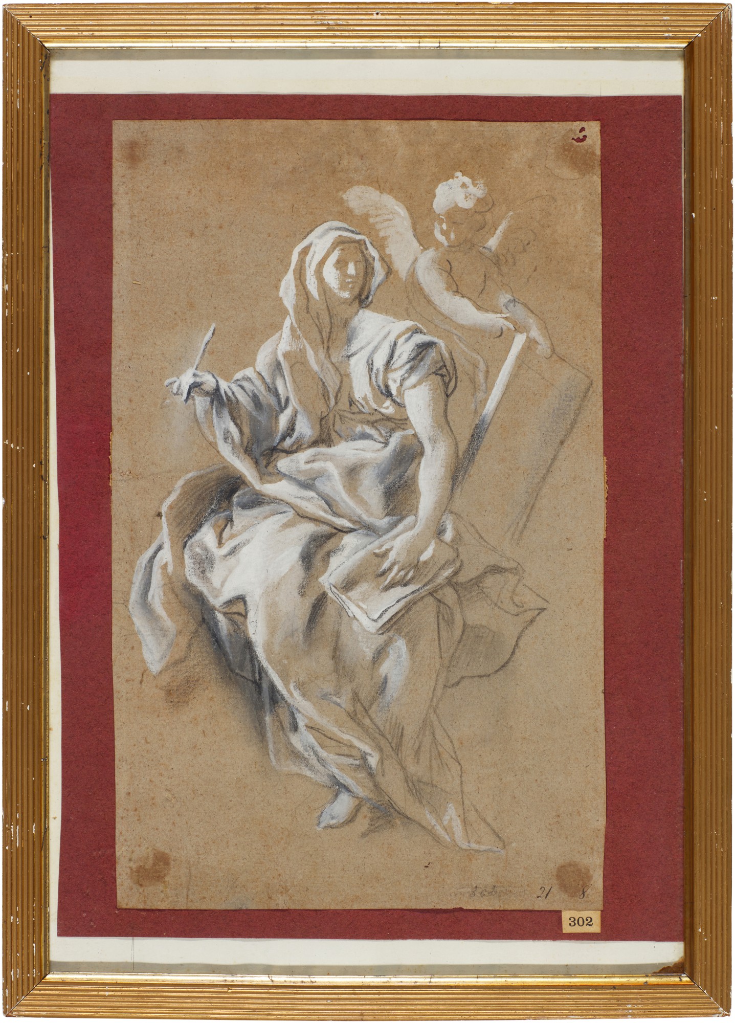 Study of a muse and a winged putto | Old Master and British Works on ...