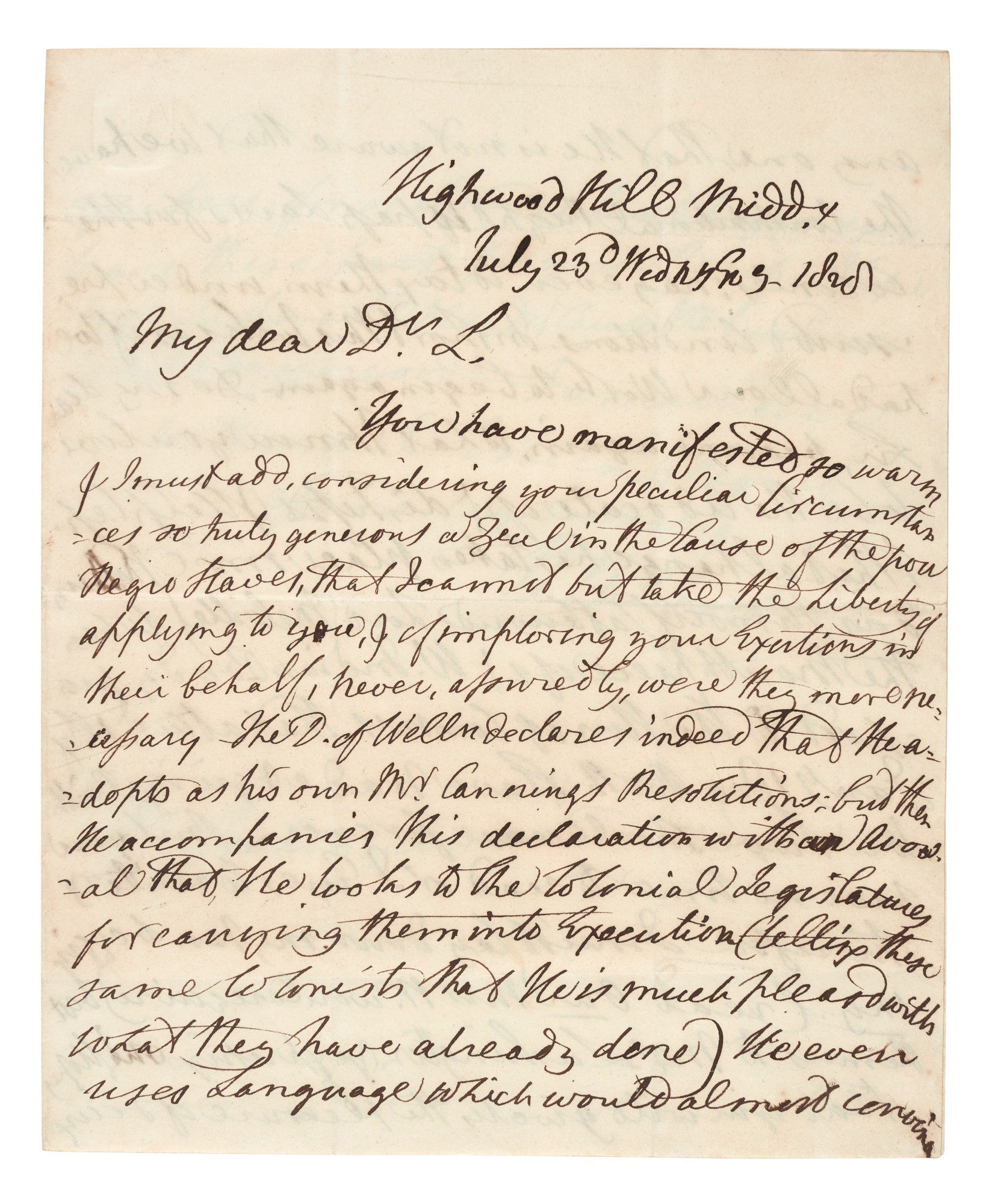 William Wilberforce | Four letters to Stephen Lushington, with related ...