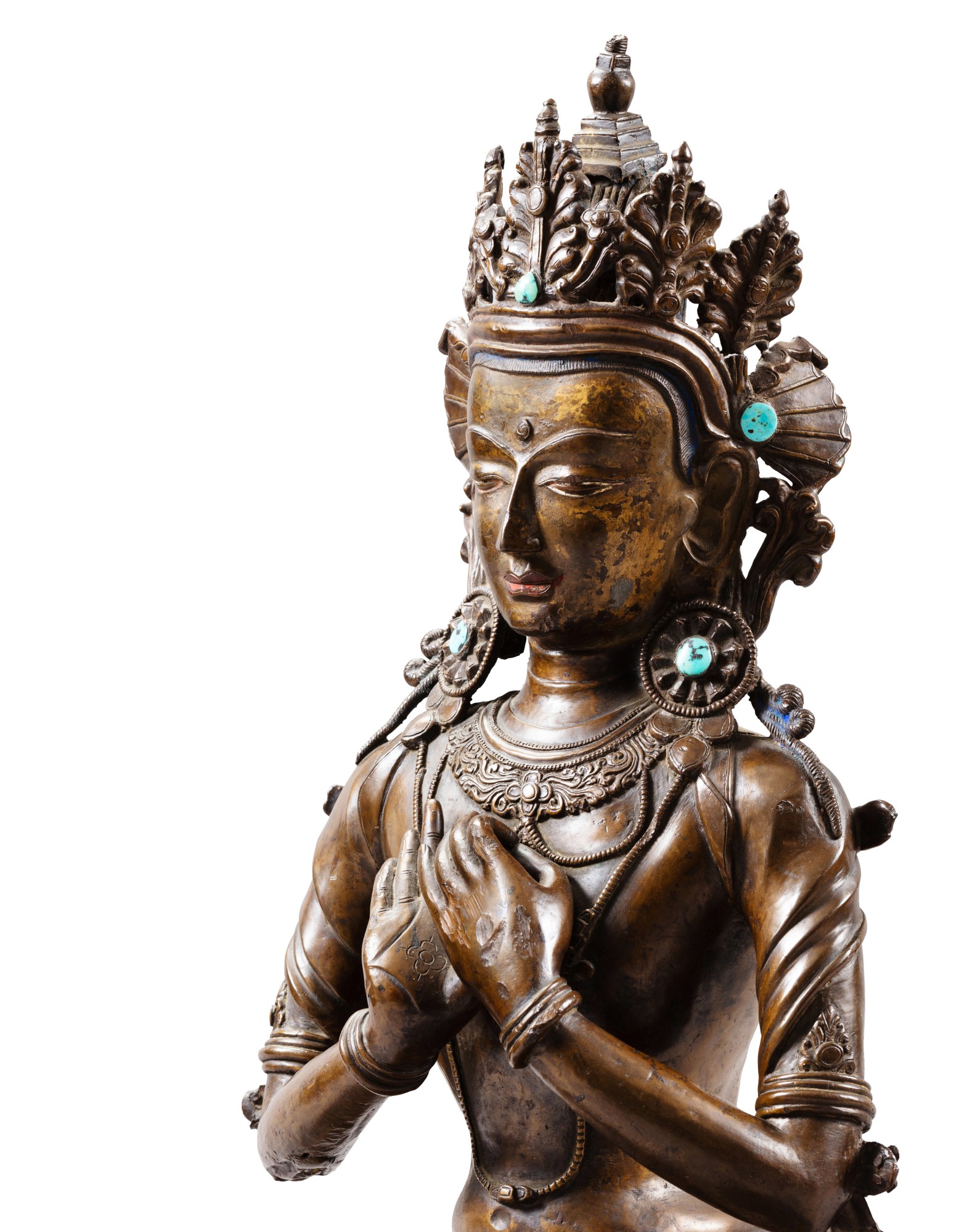 A large bronze figure of Maitreya Western Tibet, 17th century | 西藏 十七世紀 ...