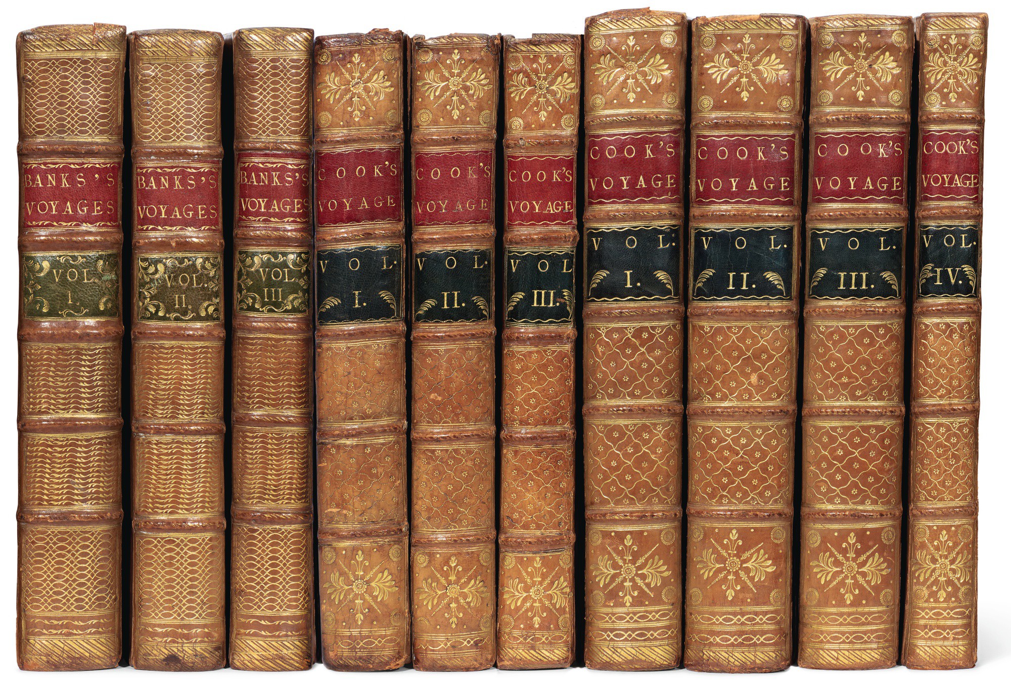 Cook. Complete set of the voyages. 1773-1785. 10 volumes. The Morritt ...