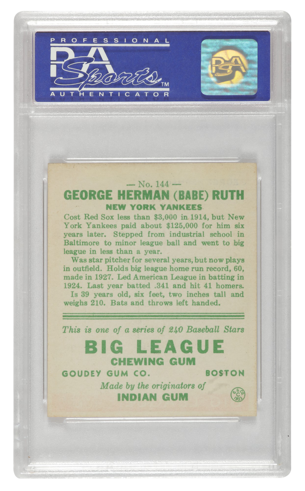 Ruth, George Herman ("Babe") | An unsurpassed example of the Sultan of ...