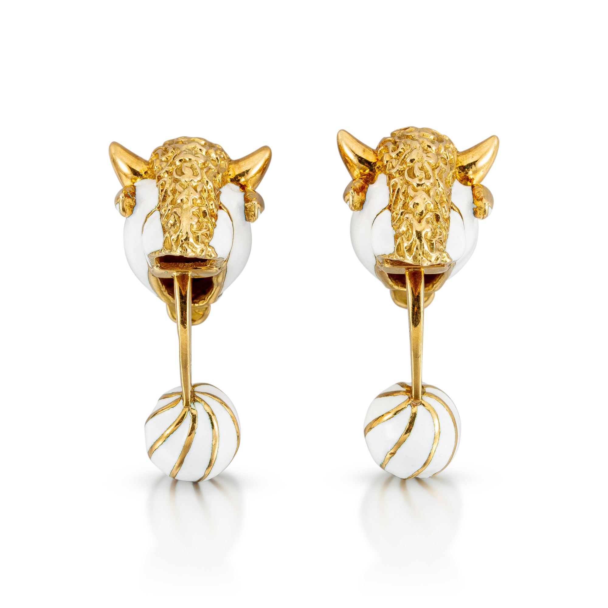 David Webb | Pair of Gold, Enamel and Ruby Goat Cufflinks | David Webb ...