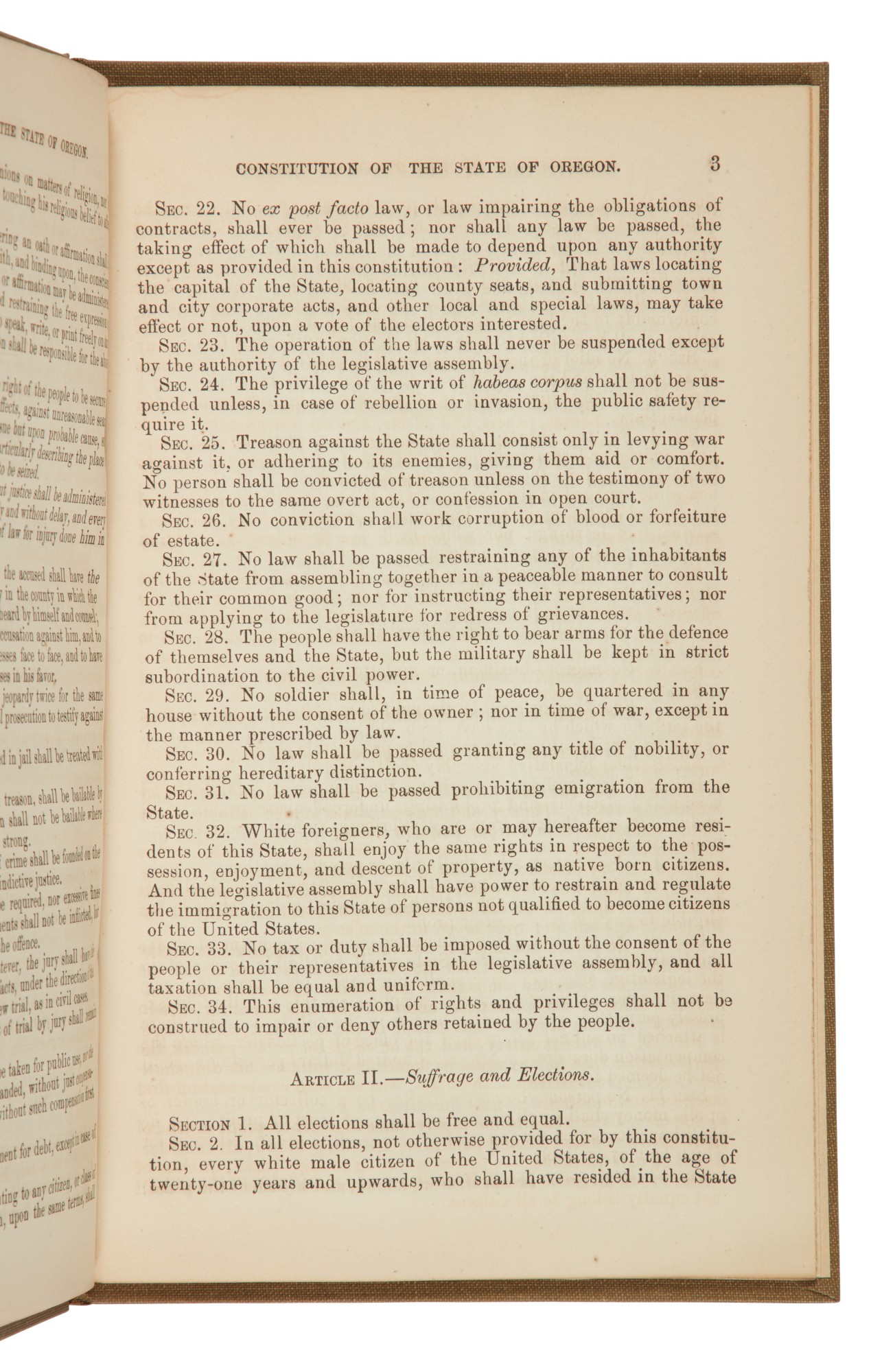 Oregon | The full text of the 1857 constitution | Making Our Nation ...