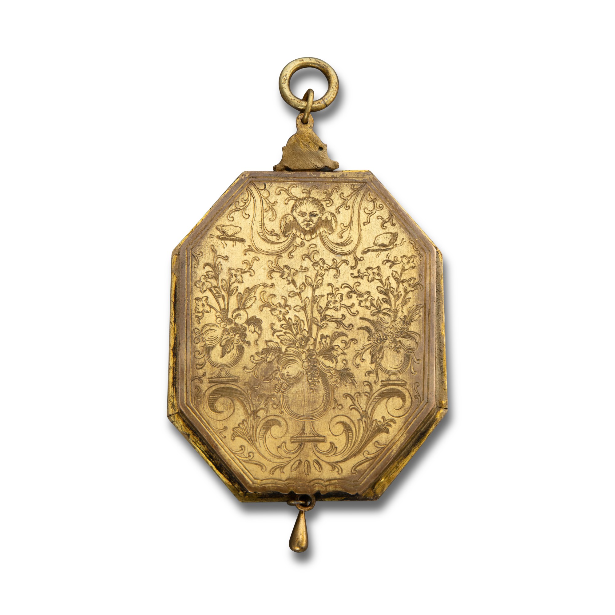 A Limoges painted enamel mirror back with Jason and Hypsipyle ...