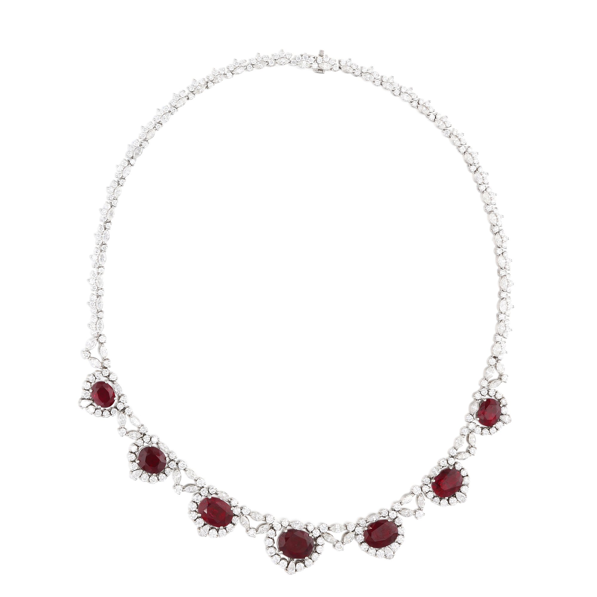 Platinum, Burma Ruby, Madagascar Ruby And Diamond Collar Necklace ...