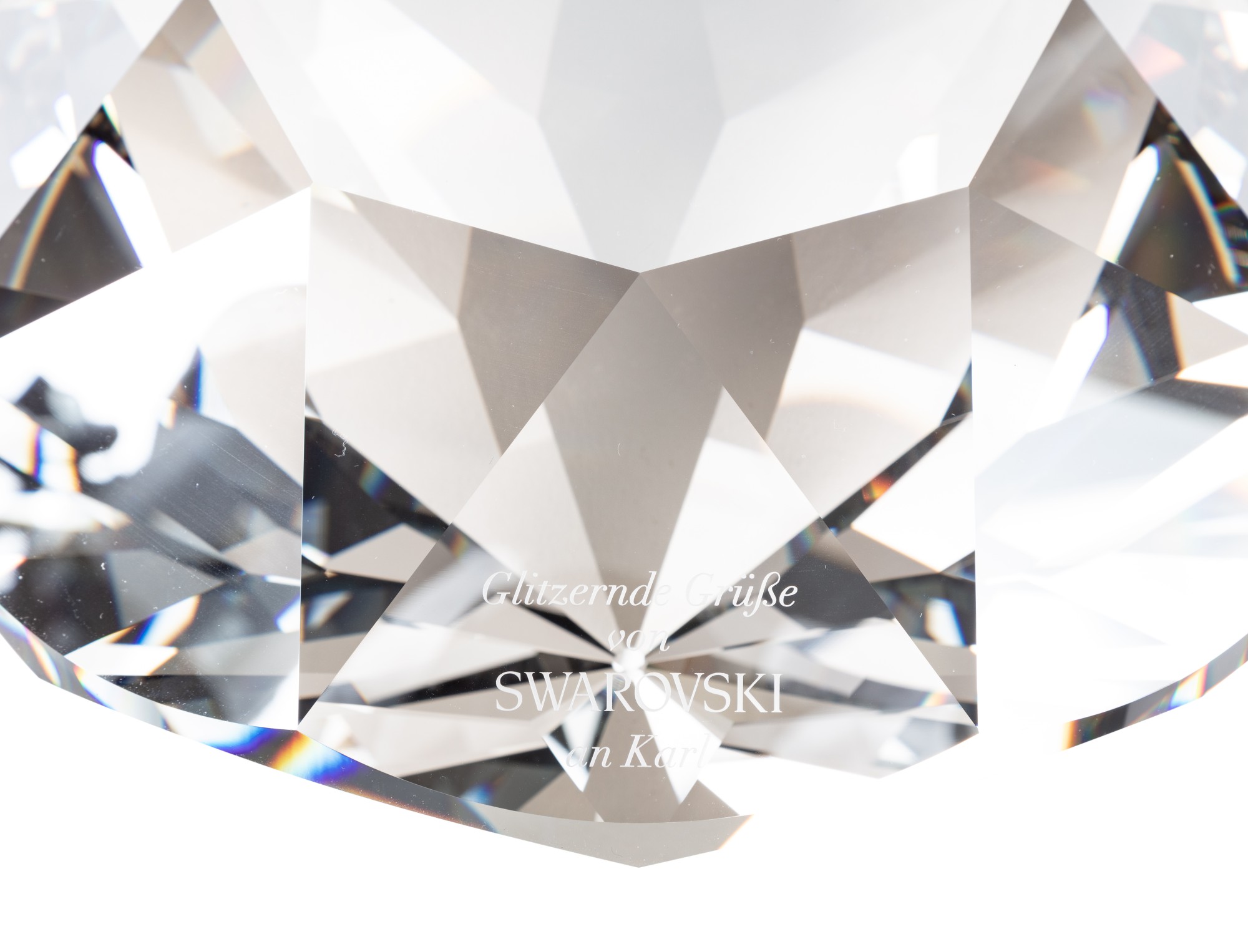 A large crystal shaped as a diamond by Swarovski dedicated to Karl ...