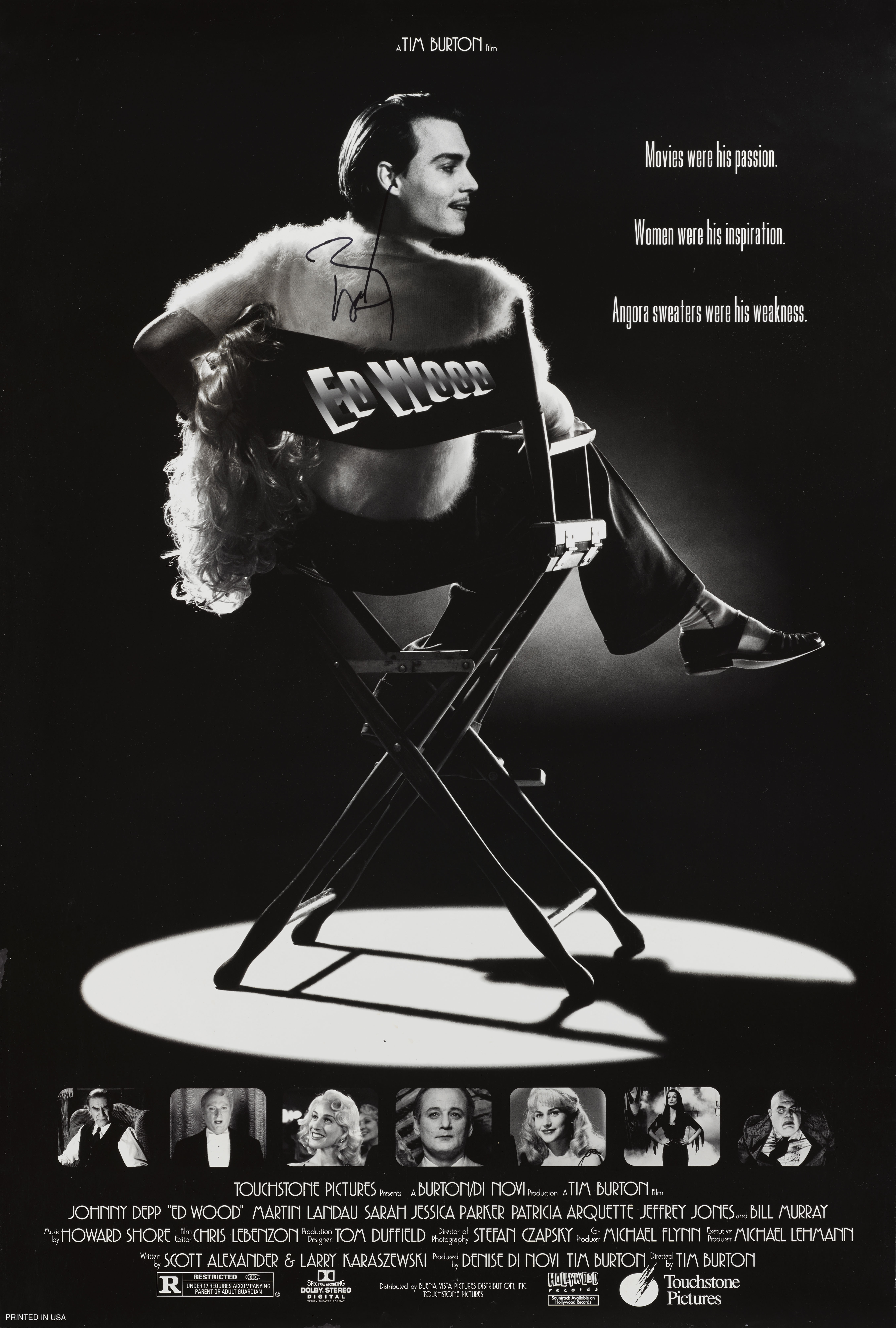 Ed Wood (1994) Poster, US , Signed by Johnny Depp | Original Film ...