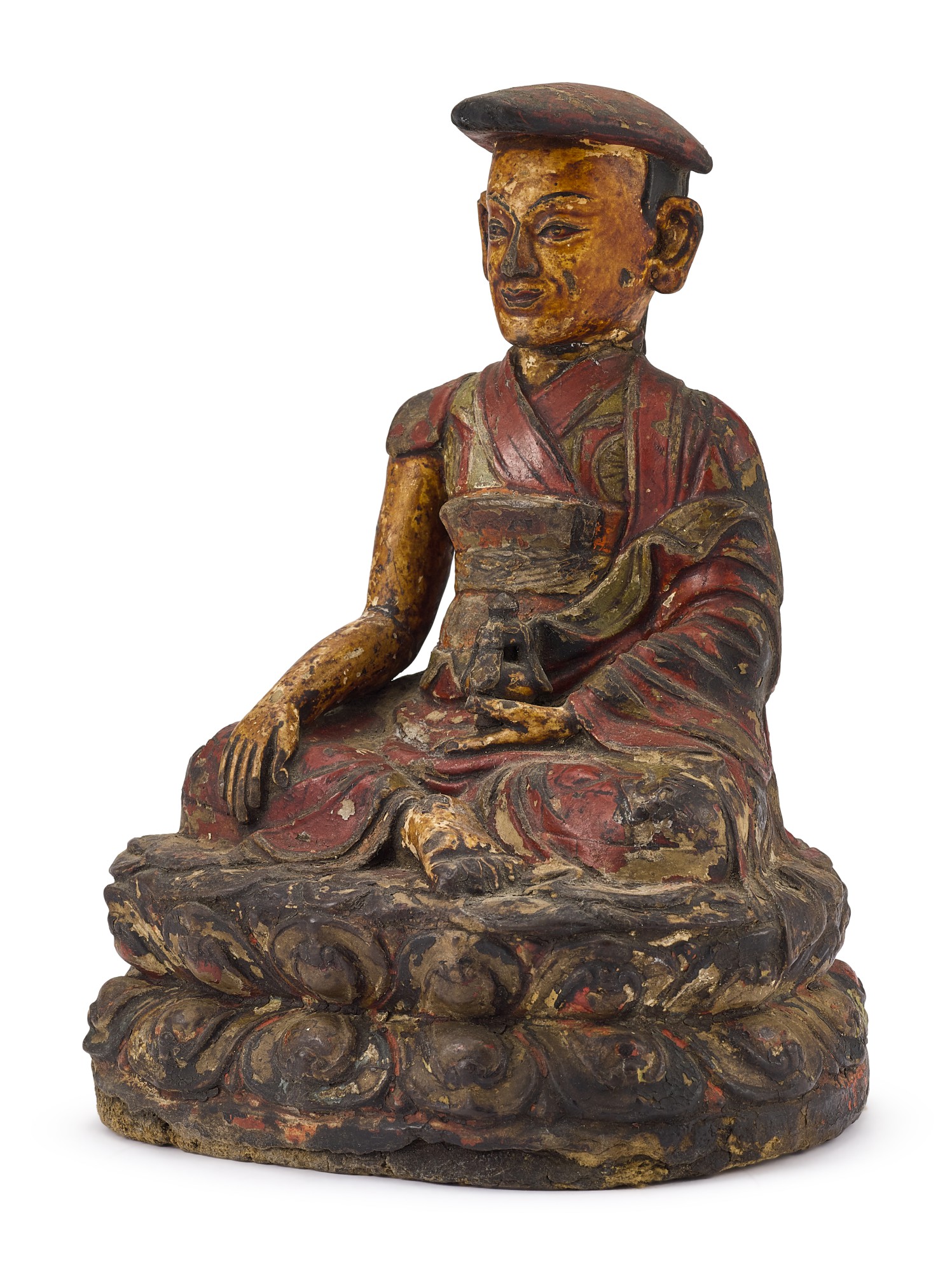 A POLYCHROME PAPIER MÂCHÉ FIGURE OF A LAMA TIBET, 15TH CENTURY | 十五世紀 ...