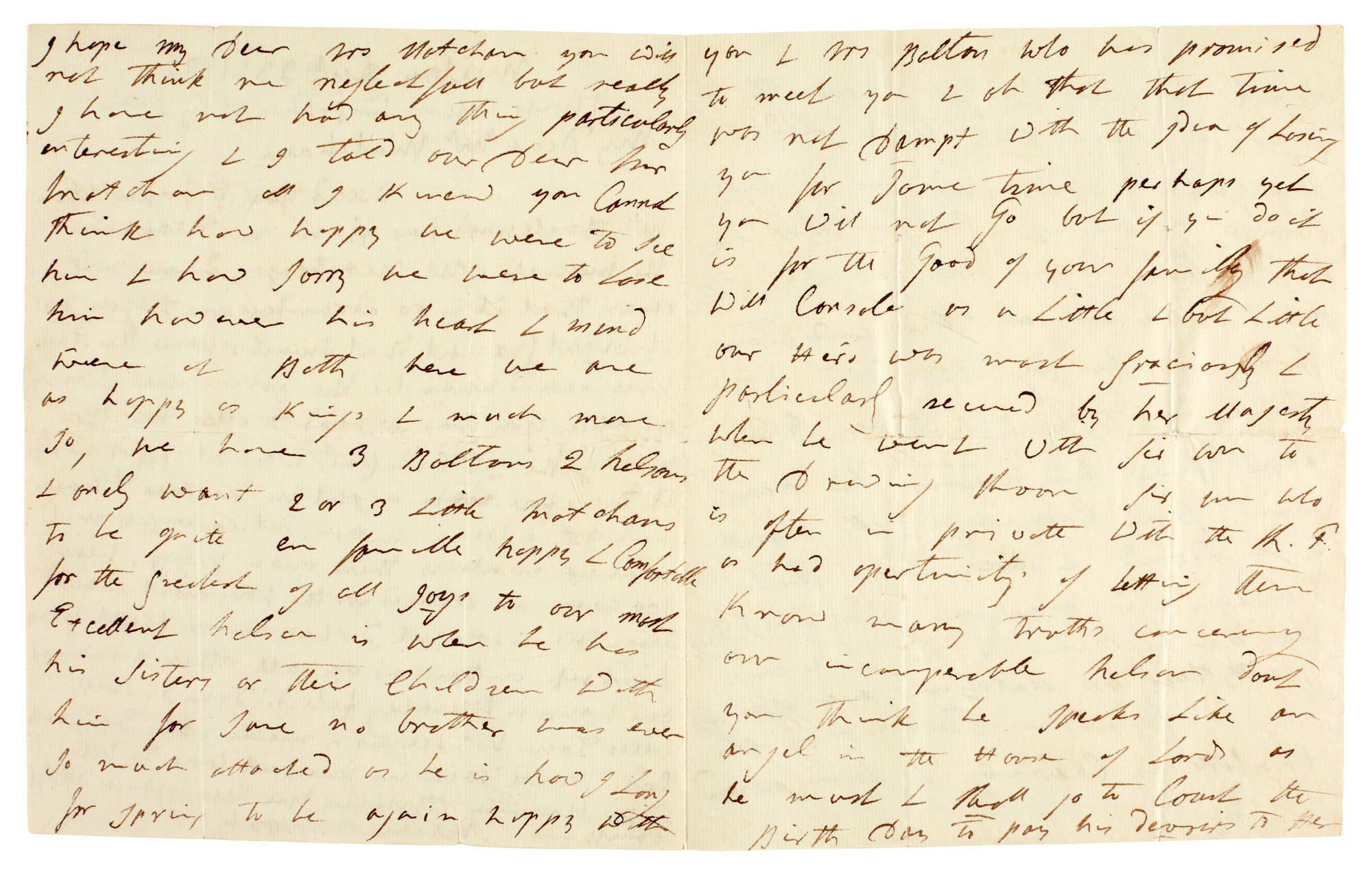 NELSON | Autograph letter signed, to Matcham, together with enclosure ...