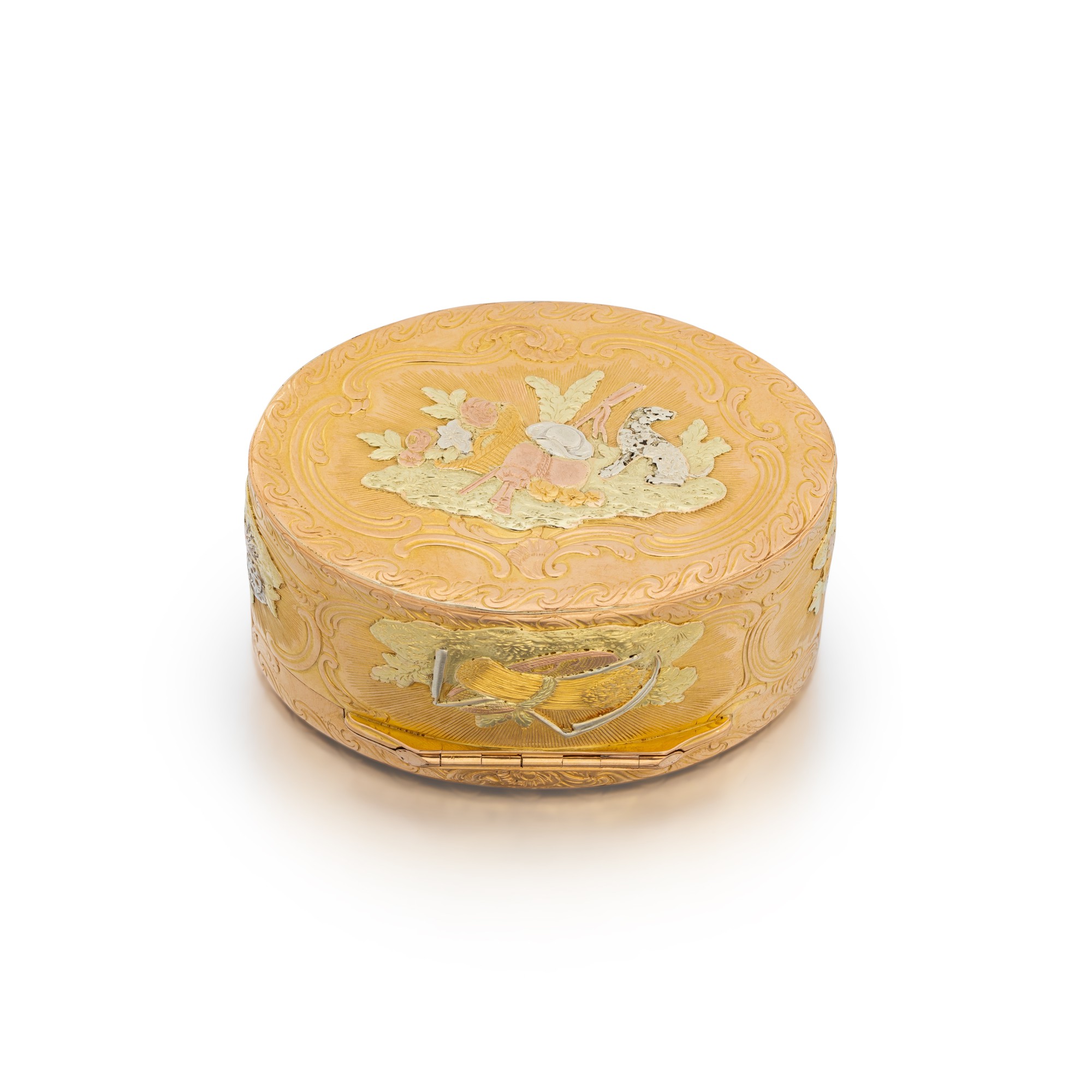 A varicoloured gold snuff-box, Jean-Baptiste Lizon, Paris, 1760-1761 ...