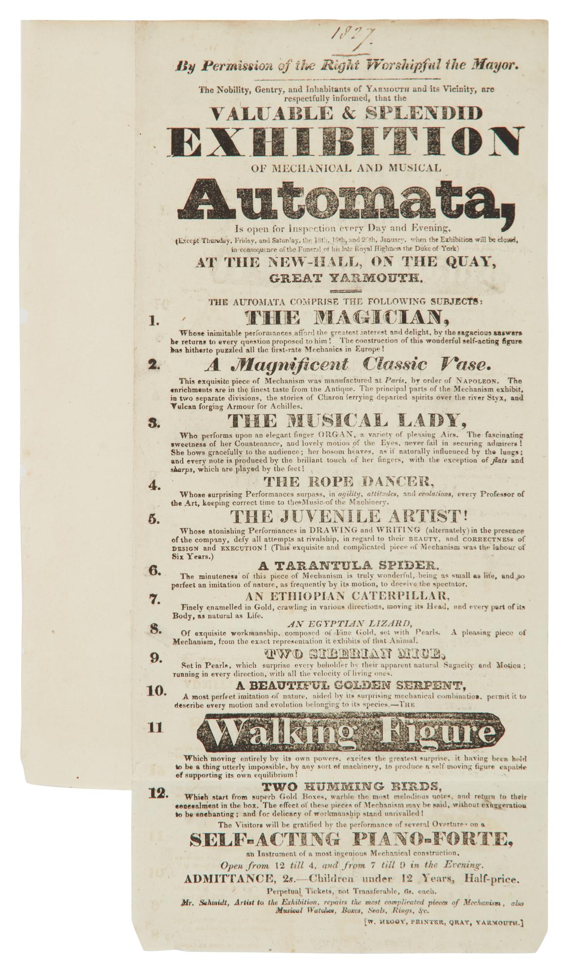 (Automata) | A group of broadsides for "extraordinary curiosities ...