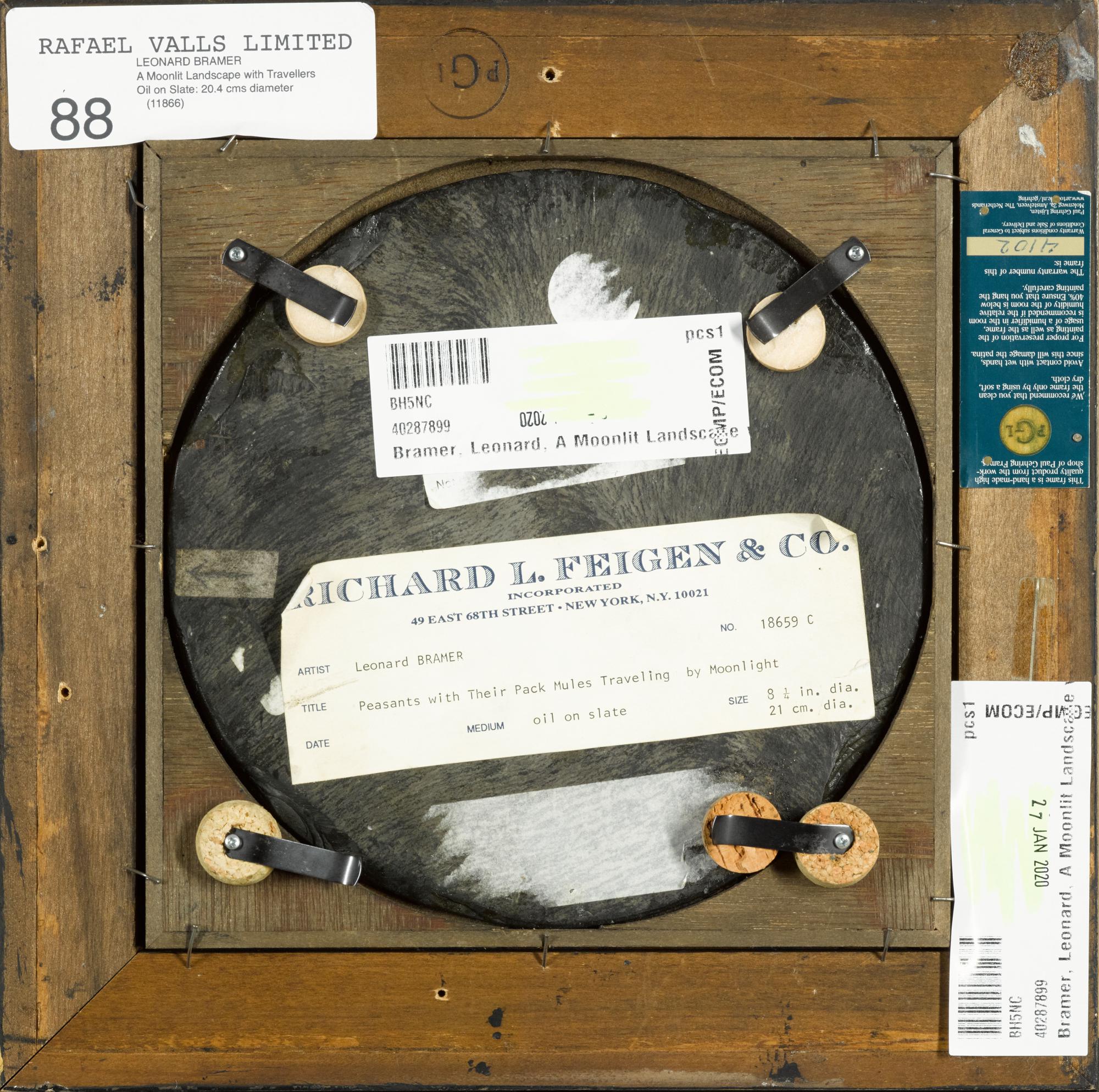 LEONARD BRAMER | A moonlit landscape with drovers and their pack of ...