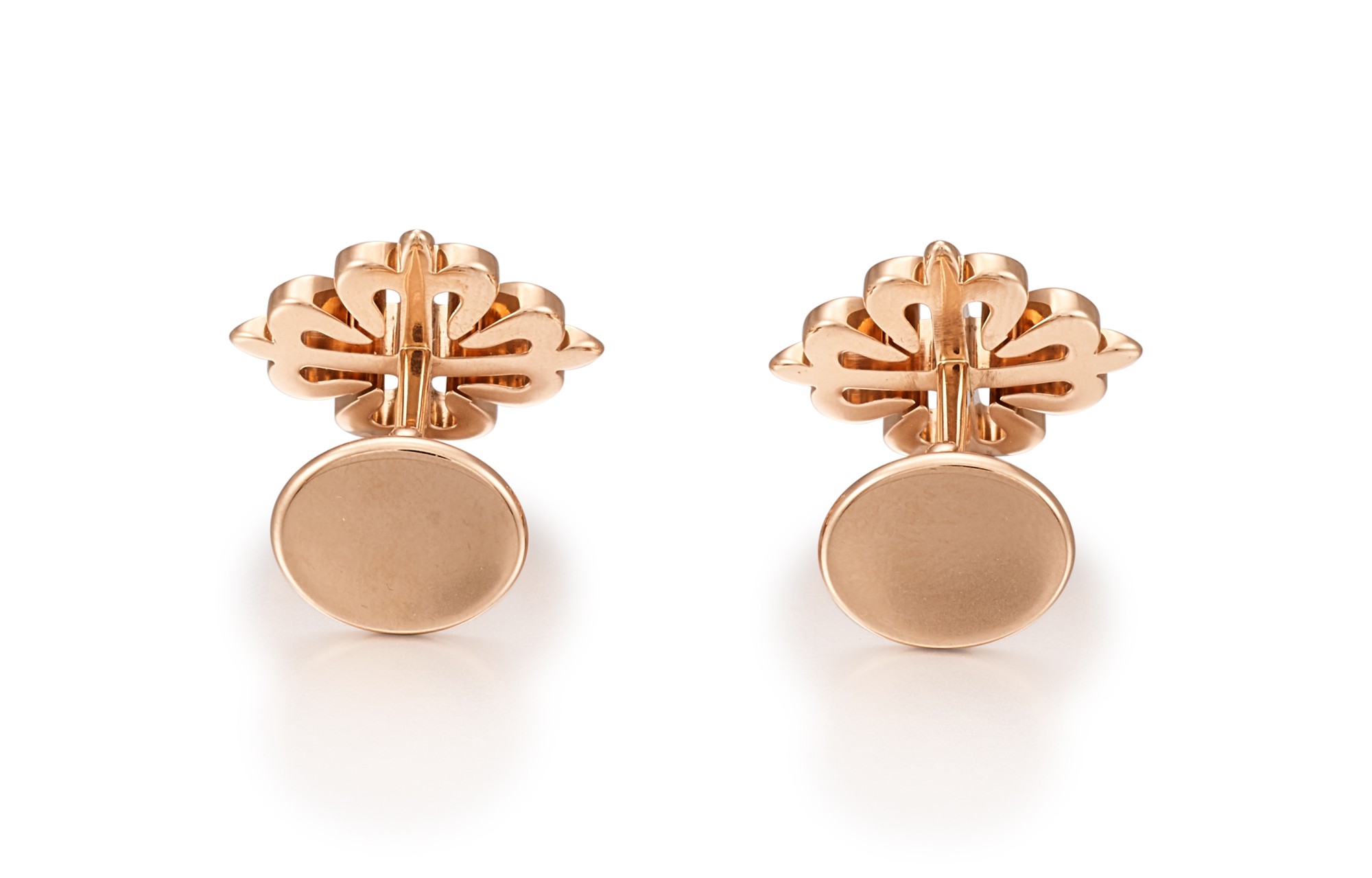 PATEK PHILIPPE | CALATRAVA CROSS A PAIR OF PINK GOLD CUFFLINKS, CIRCA ...