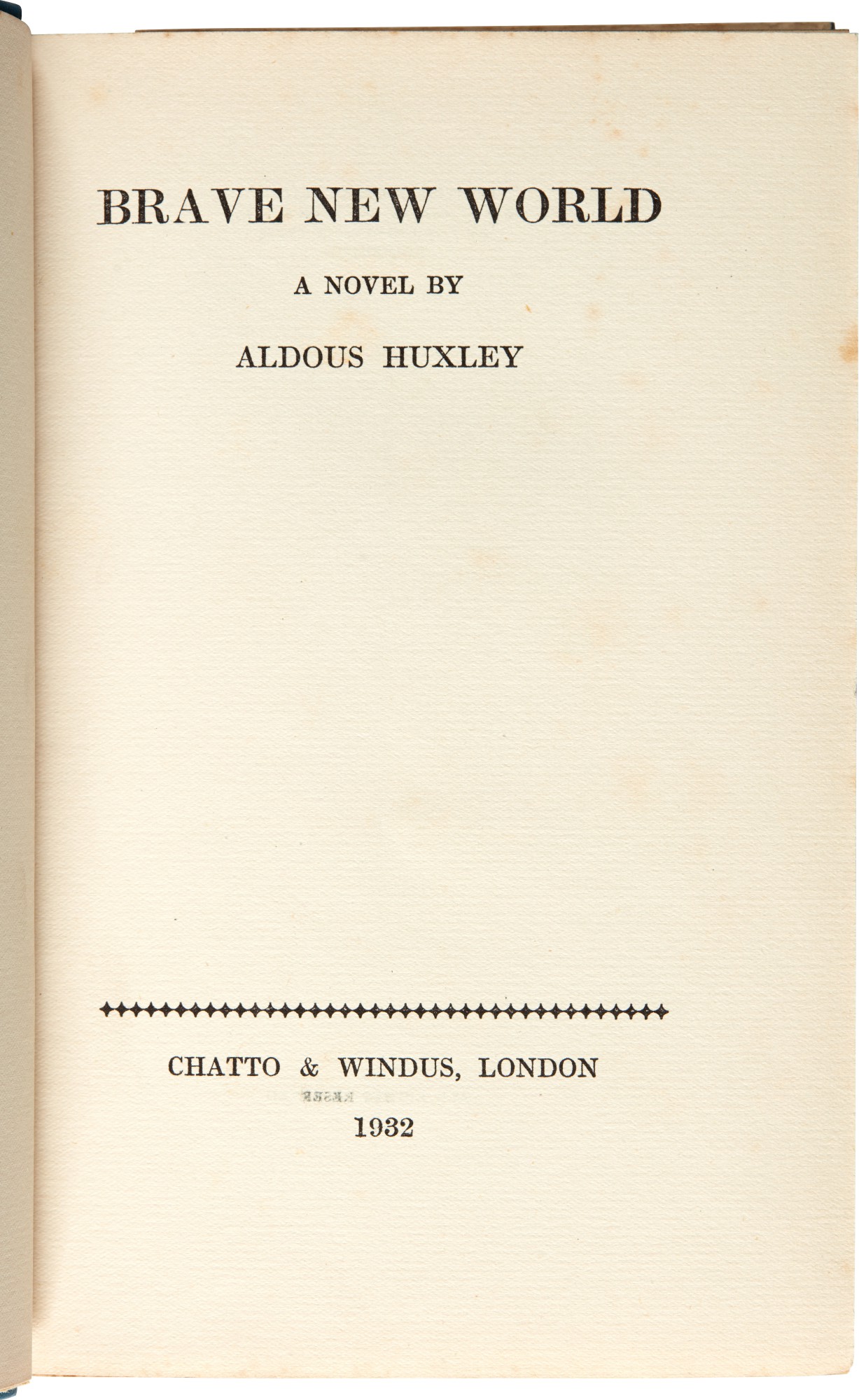 Aldous Huxley | Brave New World, 1932, first edition, dust-jacket ...