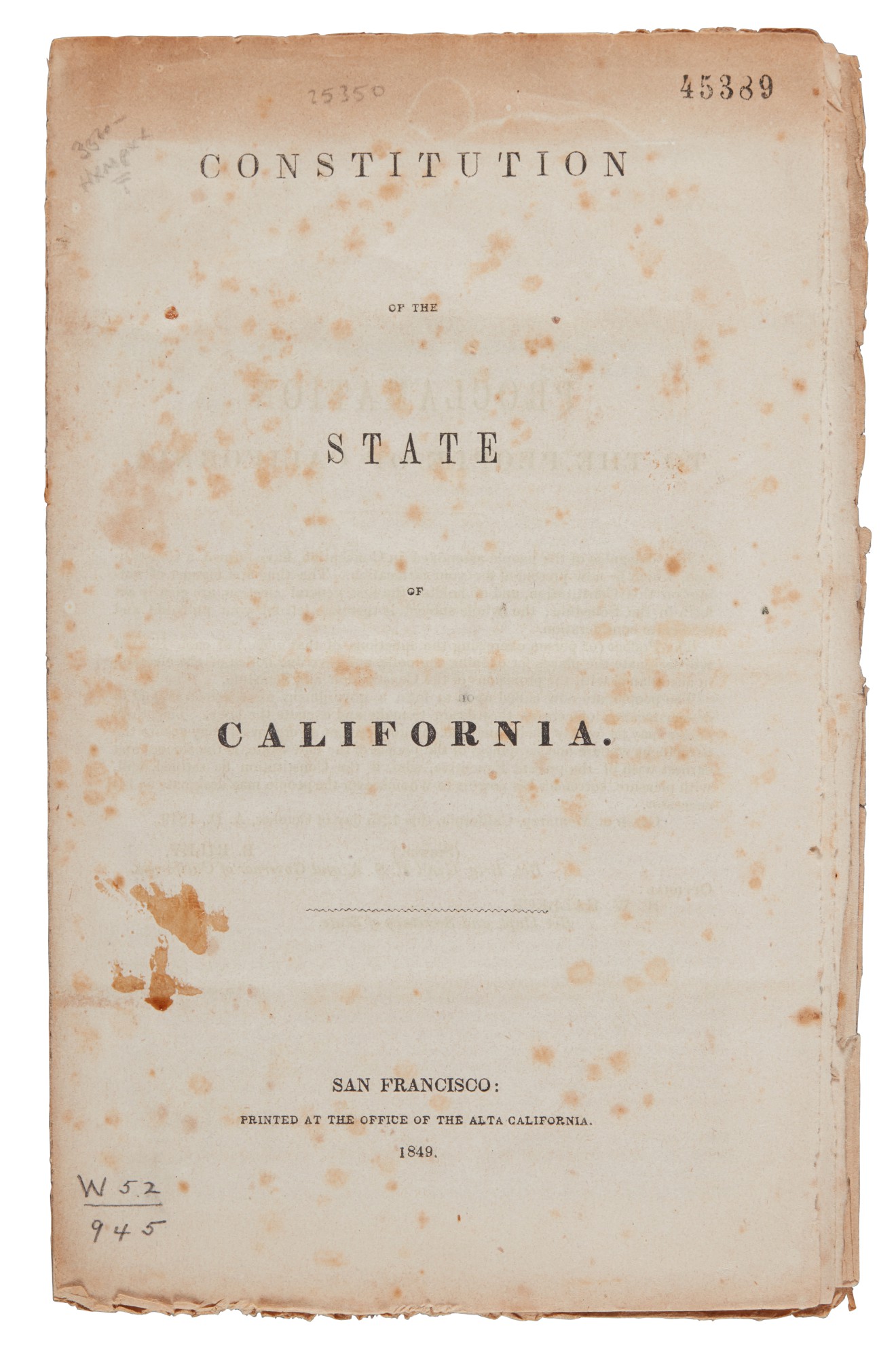 California | The first printing of the California Constitution | Making ...