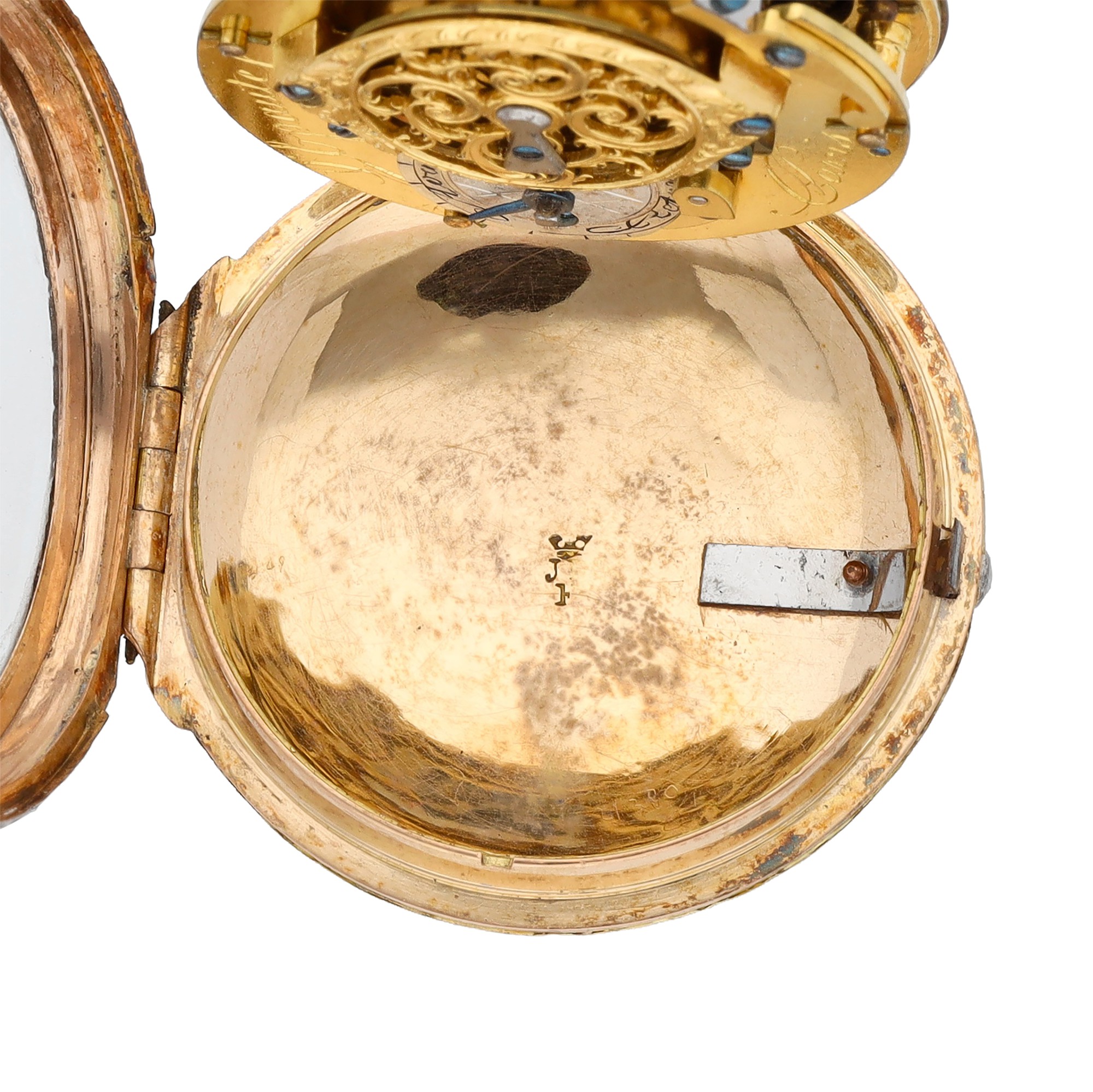 A vari-colour gold and diamond-set verge watch with matching vari ...