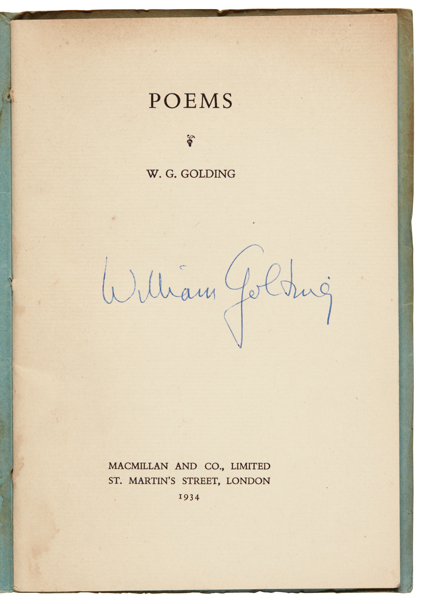 GOLDING | Poems, 1934, signed | English Literature, History, Children’s ...