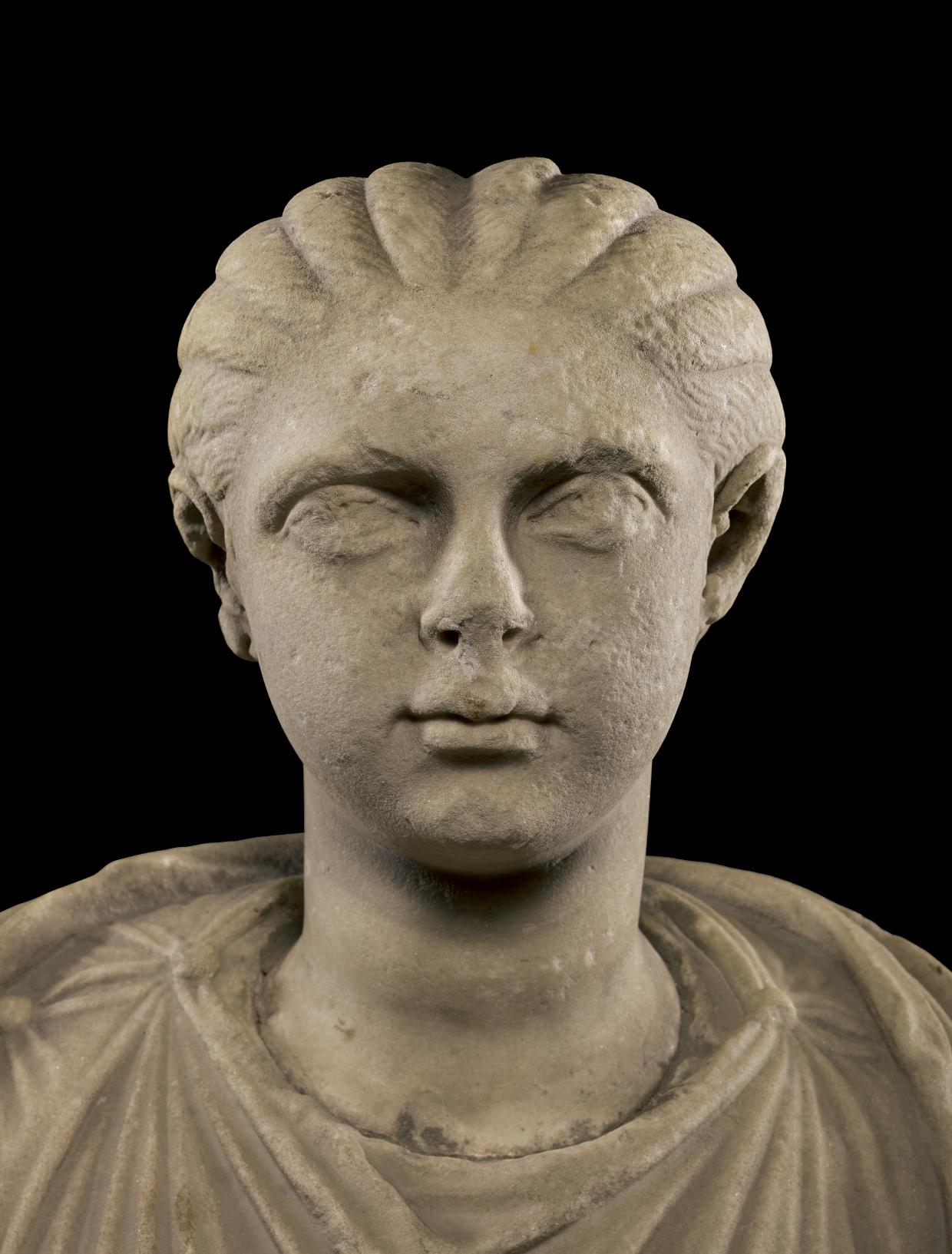 A ROMAN MARBLE PORTRAIT HEAD OF A GIRL, SEVERAN, EARLY 3RD CENTURY A.D ...