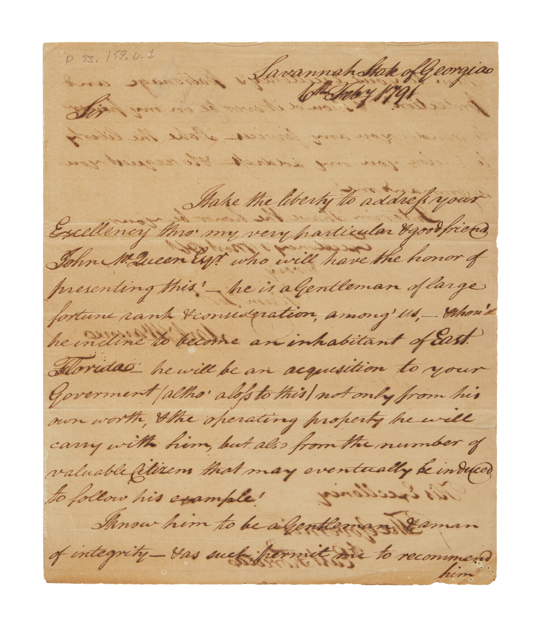 Wayne, Anthony | A letter of introduction for a supposed "Gentleman of ...