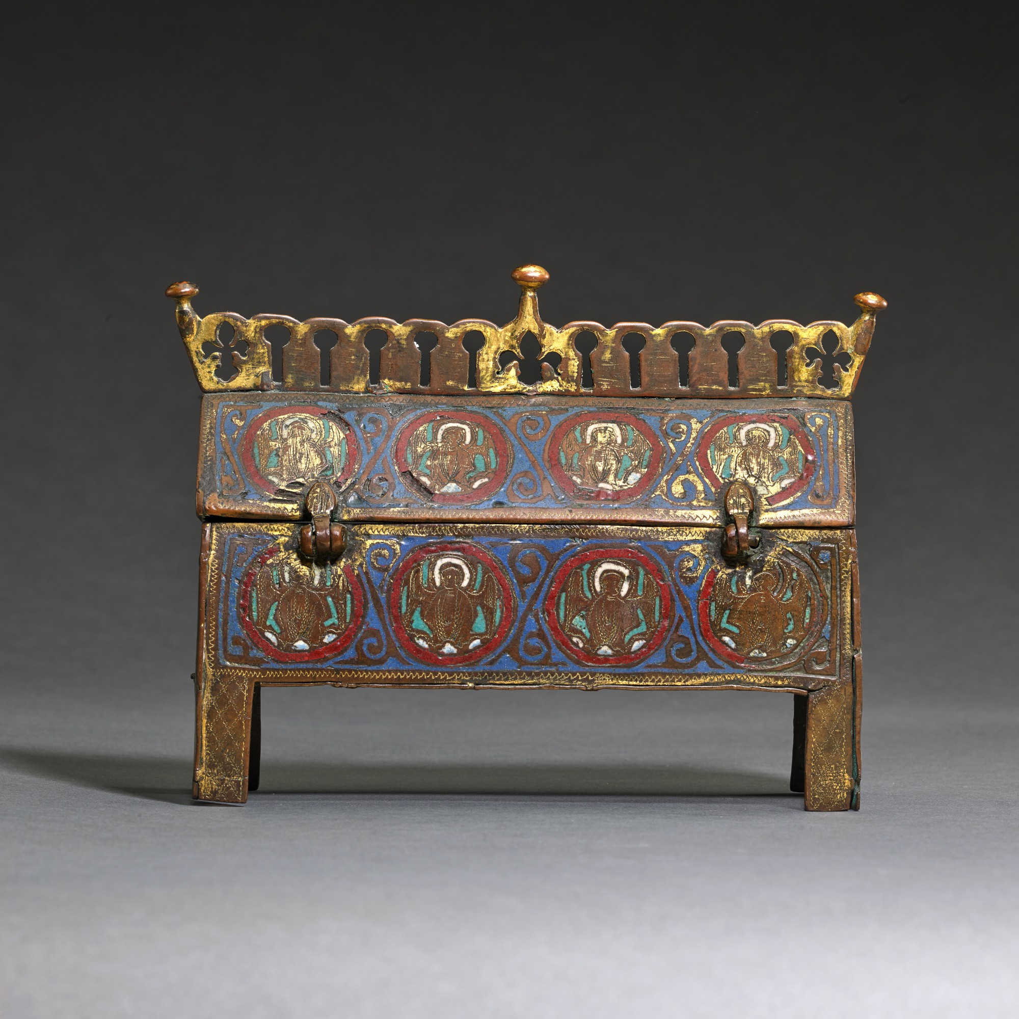 French, Limoges, second half 13th century | Reliquary châsse with ...