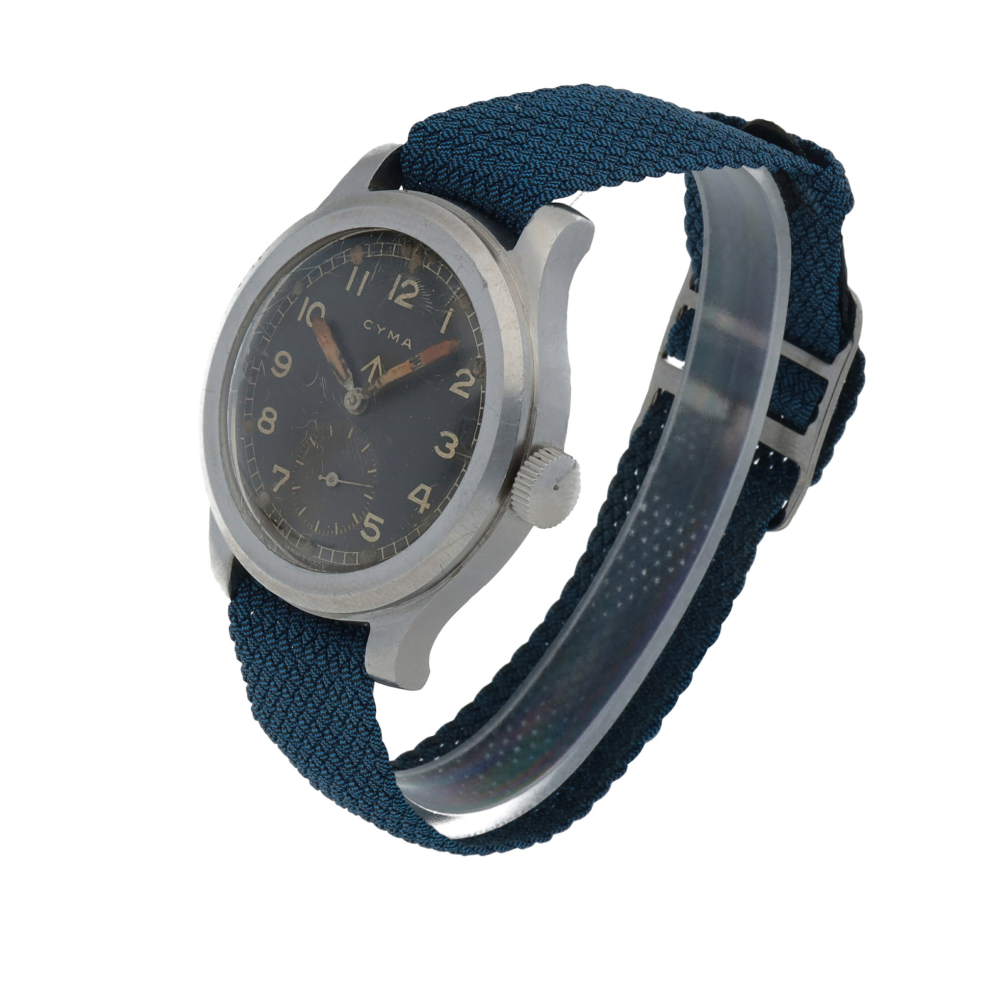 Stainless steel military wristwatch with radium indexes made for the ...