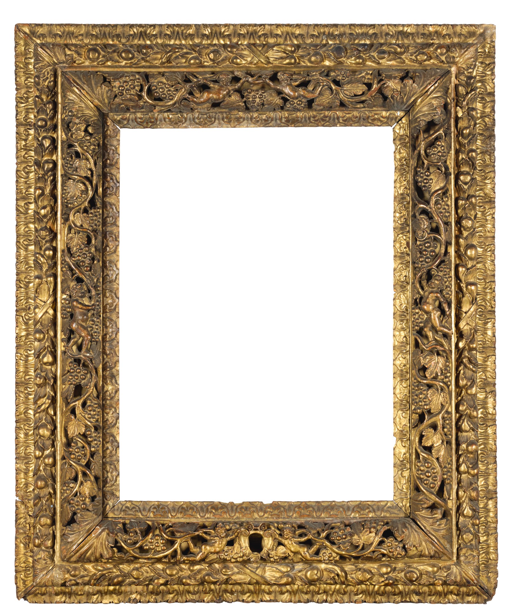 A NORTH ITALIAN CARVED GILTWOOD FRAME, PROBABLY BOLOGNA, MID-17TH ...