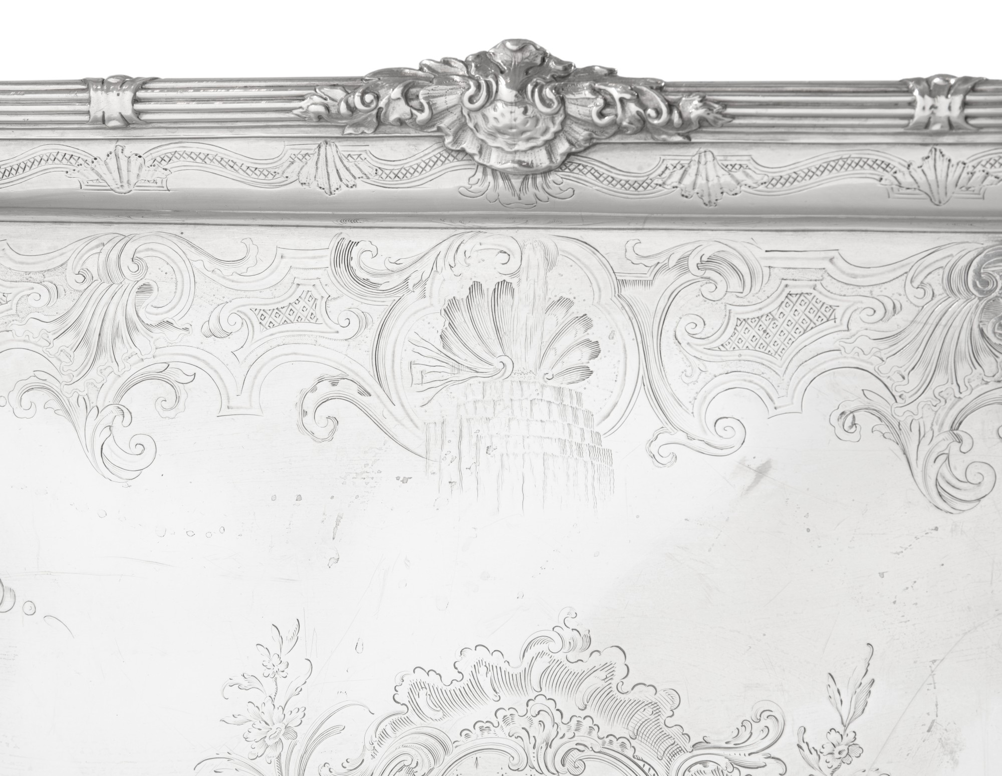 An important George II silver tray and pair of salvers, Paul de Lamerie ...