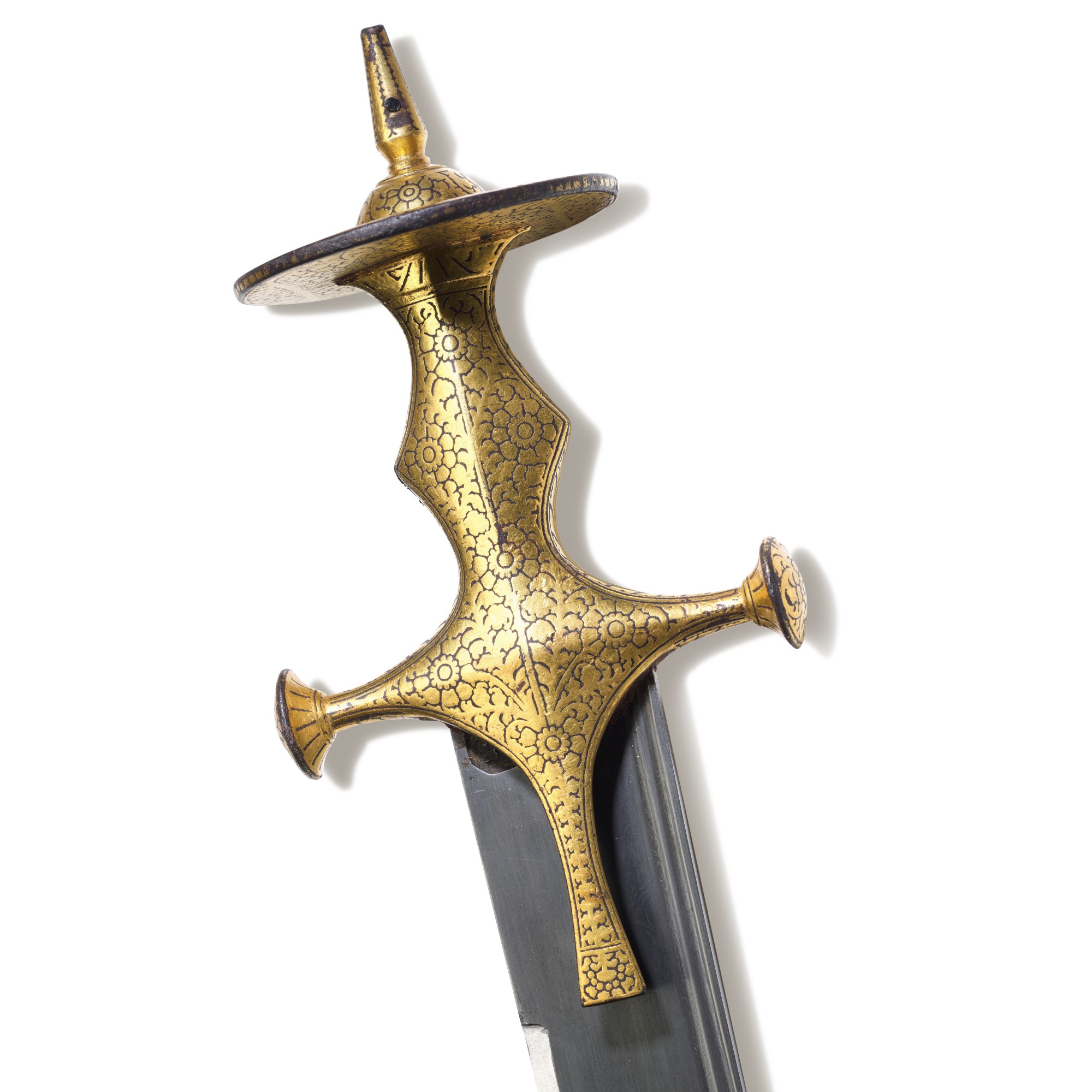 A sword (talwar) with watered steel blade and koftgari hilt, with ...