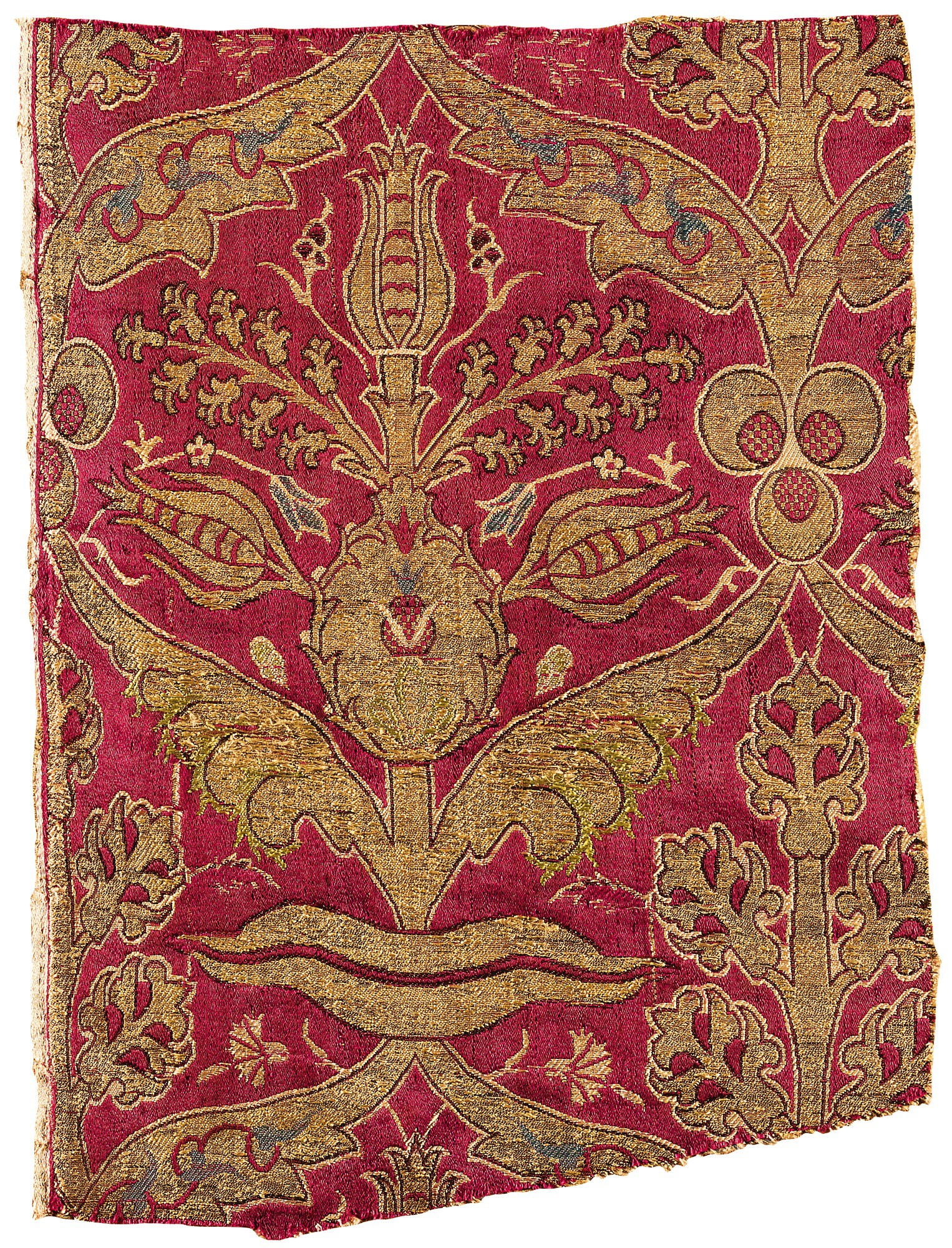 AN OTTOMAN SILK AND METAL-THREAD BROCADE PANEL FRAGMENT (KEMHA), TURKEY ...