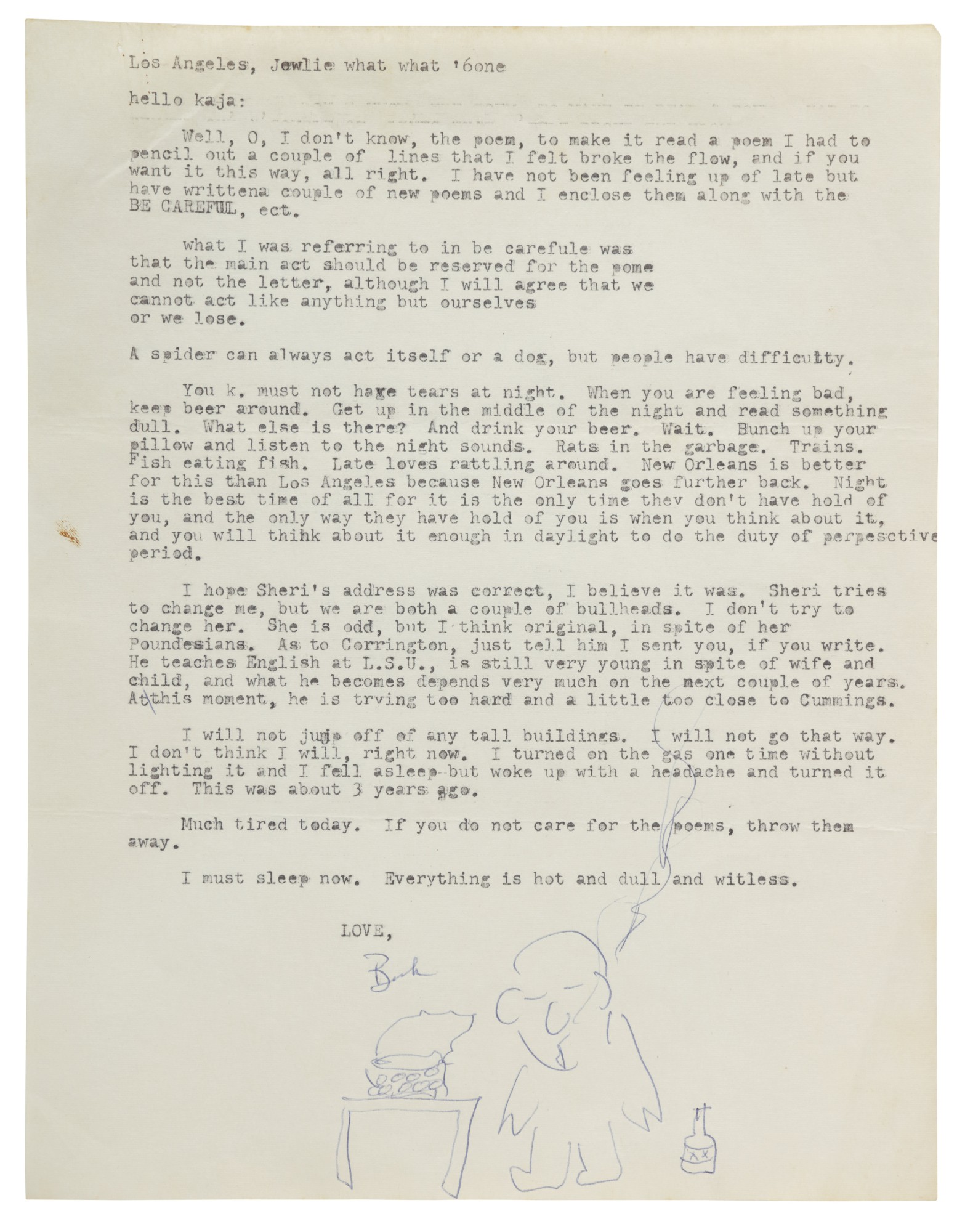 Bukowski, Charles | Letters sent following the publication of Bukowski ...