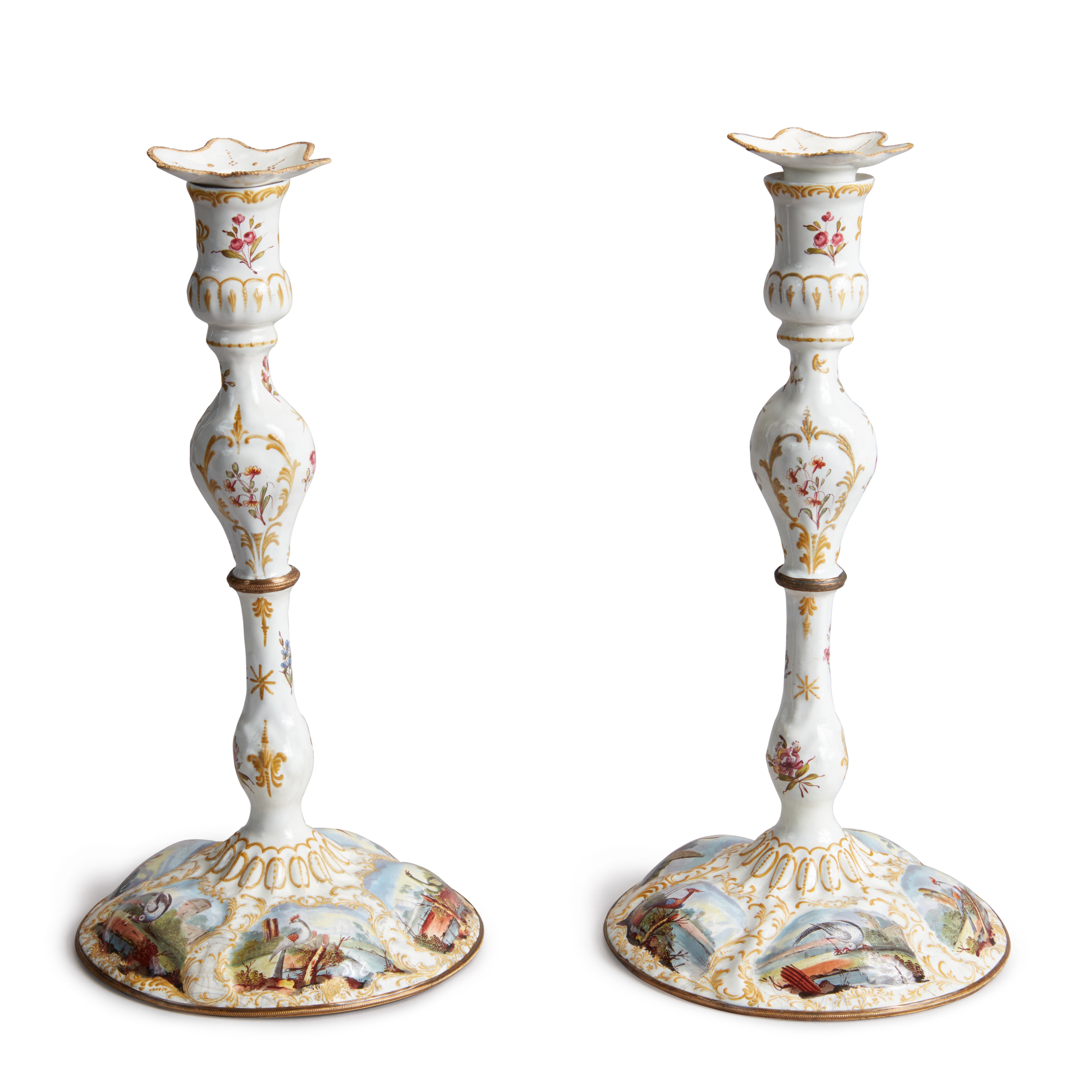 Pair of English Enamel Tall Candlesticks, Circa 1770 | The Collection ...