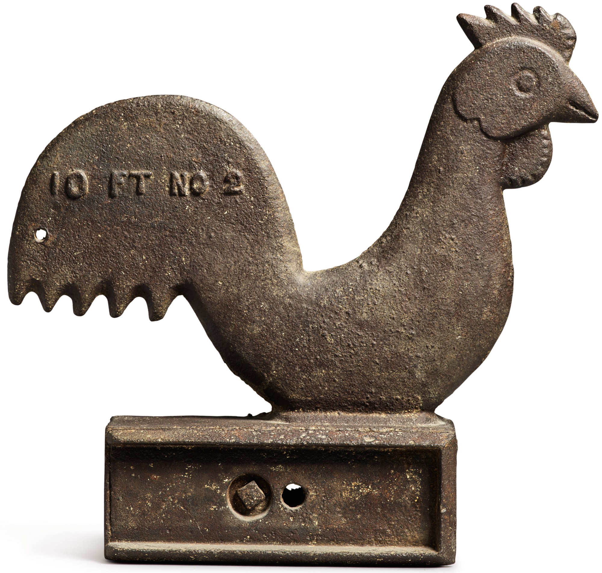 CAST-IRON ROOSTER WINDMILL WEIGHT, ATTRIBUTED TO ELGIN WINDMILL CO ...