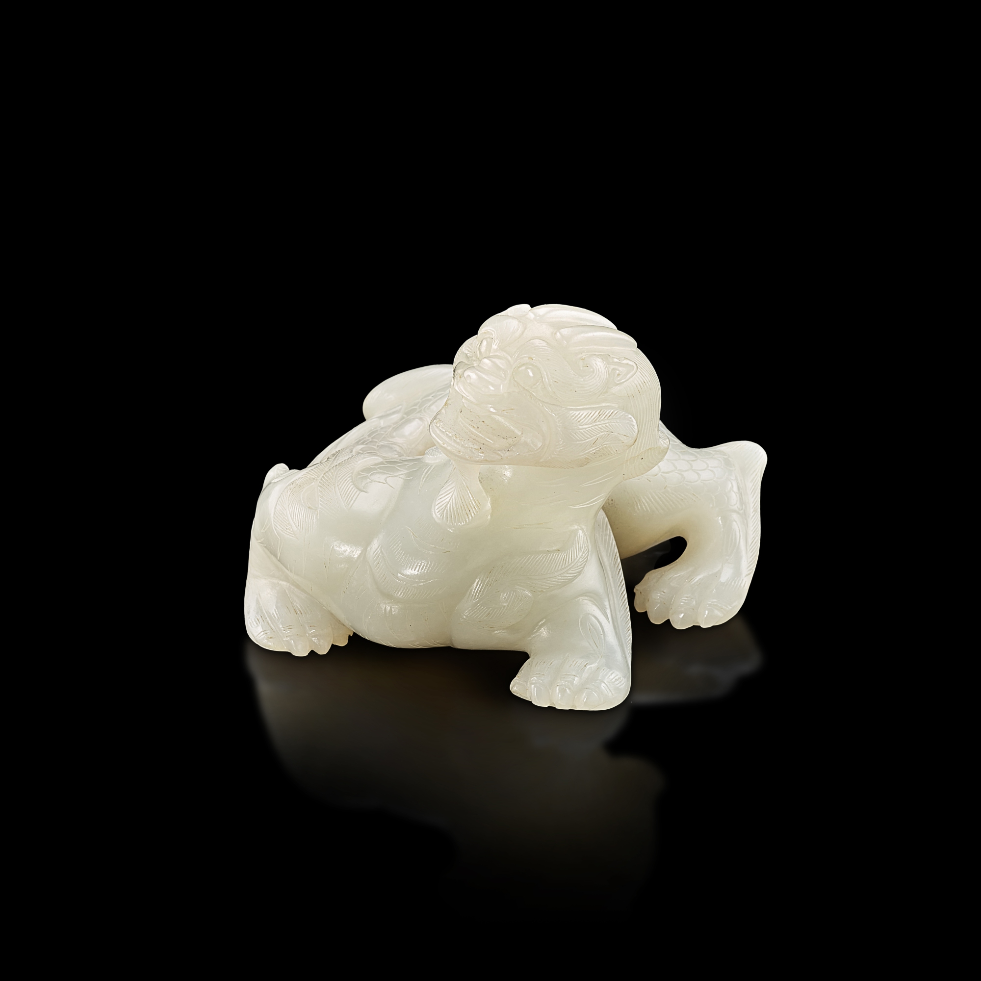 A white jade bixie, Qing dynasty, 18th century 清十八世紀 白玉辟邪 | The Victor ...
