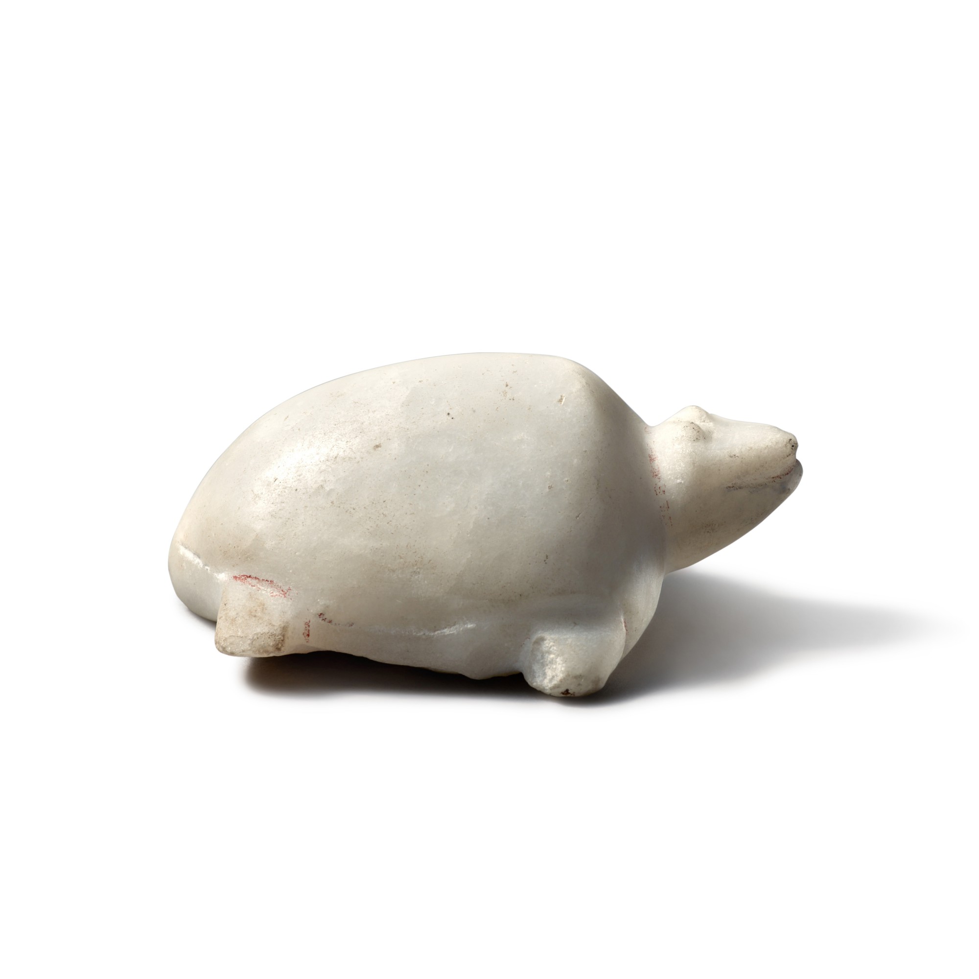 An exceptionally rare white marble figure of a turtle, Shang dynasty ...