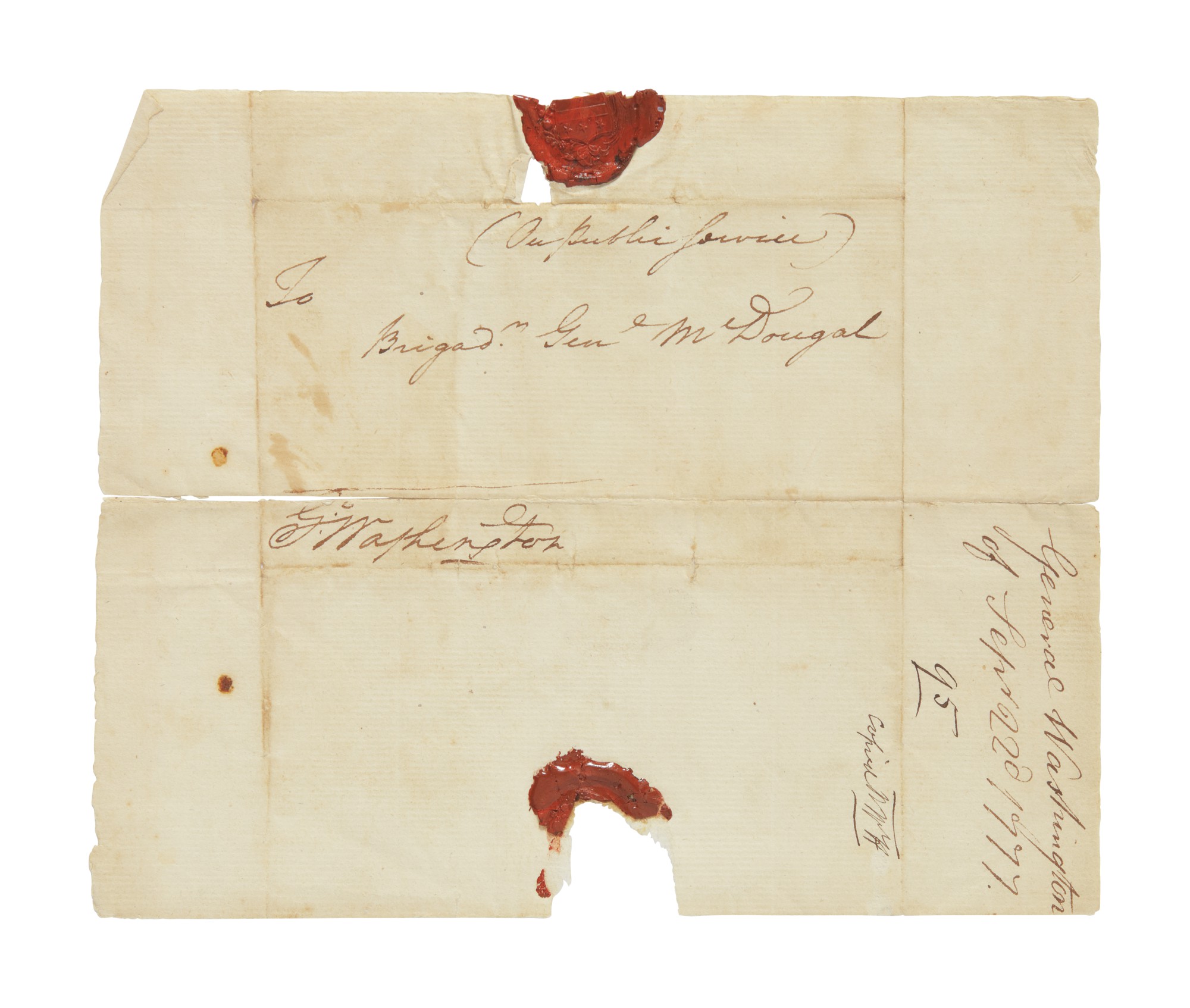 Washington, George. One autograph letter signed & 3 letters signed to ...