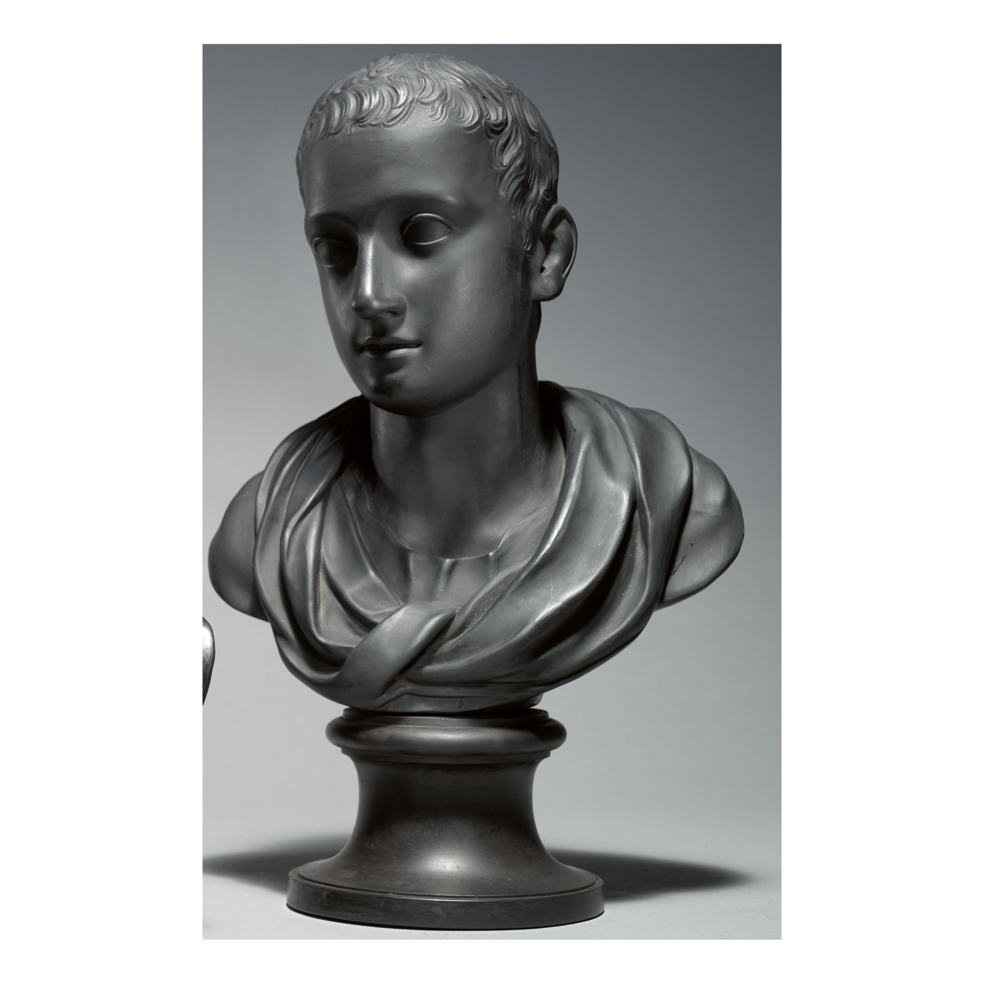 A WEDGWOOD AND BENTLEY BLACK BASALT BUST OF THE POET HORACE CIRCA 1775 ...