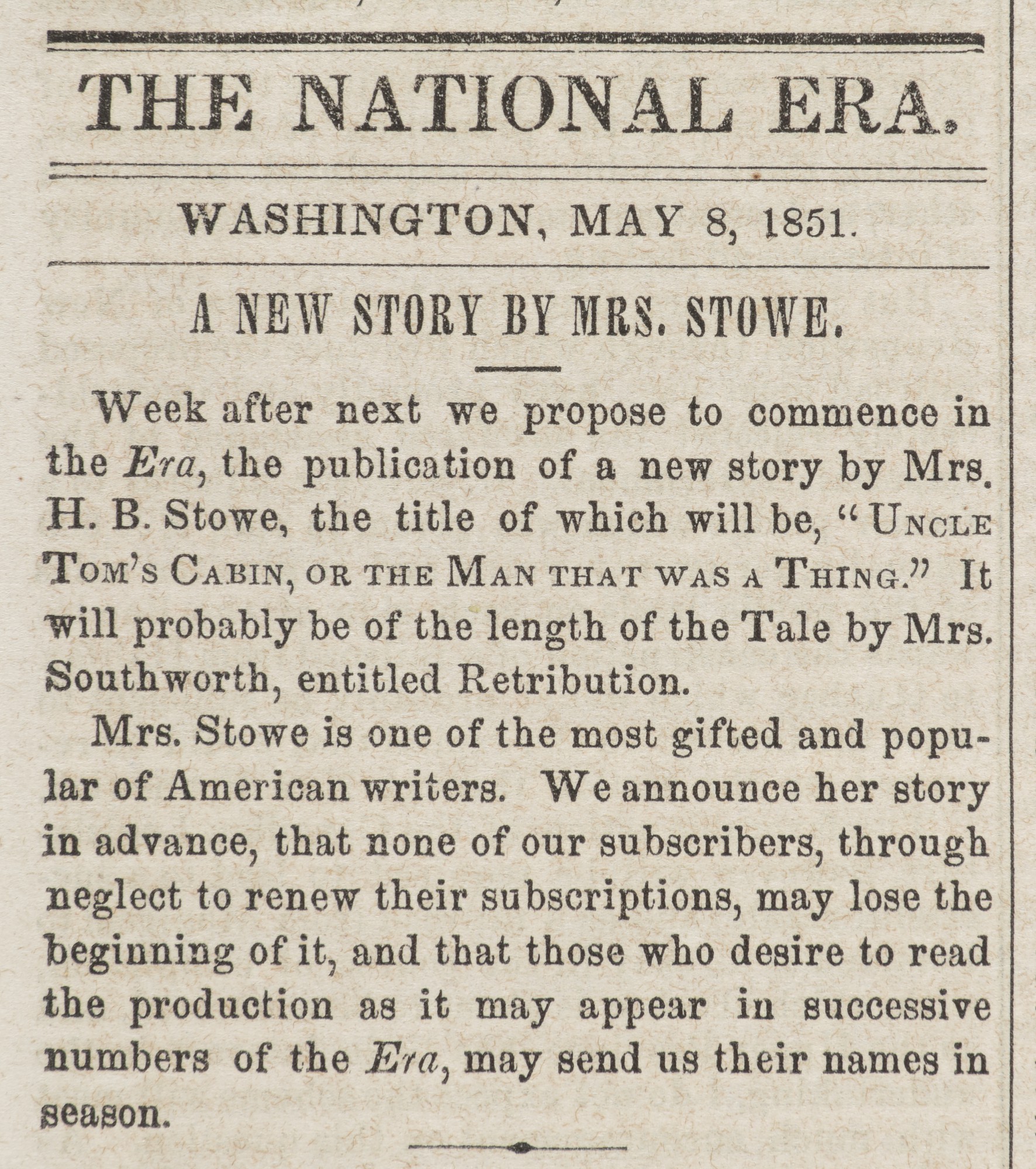 STOWE, HARRIET BEECHER |Uncle Tom's Cabin: or, Life Among the Lowly ...