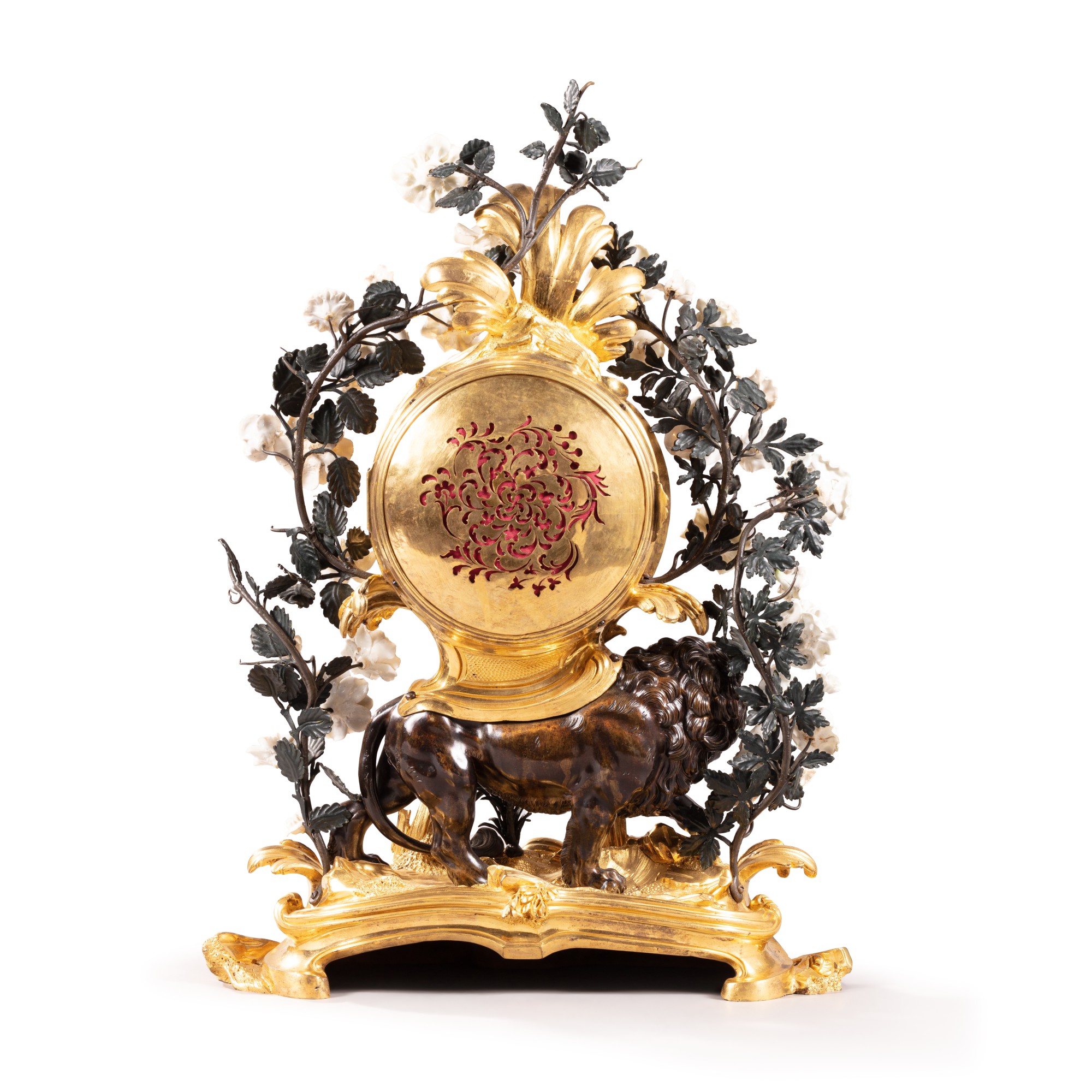 An important Louis XV clock au lion, circa 1750, the model attributed ...