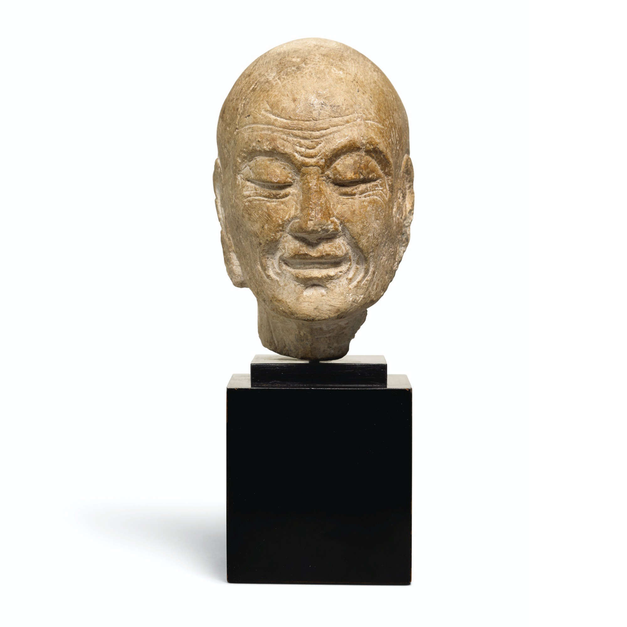 A SMALL STONE HEAD OF A LUOHAN SONG DYNASTY OR LATER | 宋或以後 石雕羅漢首像 ...
