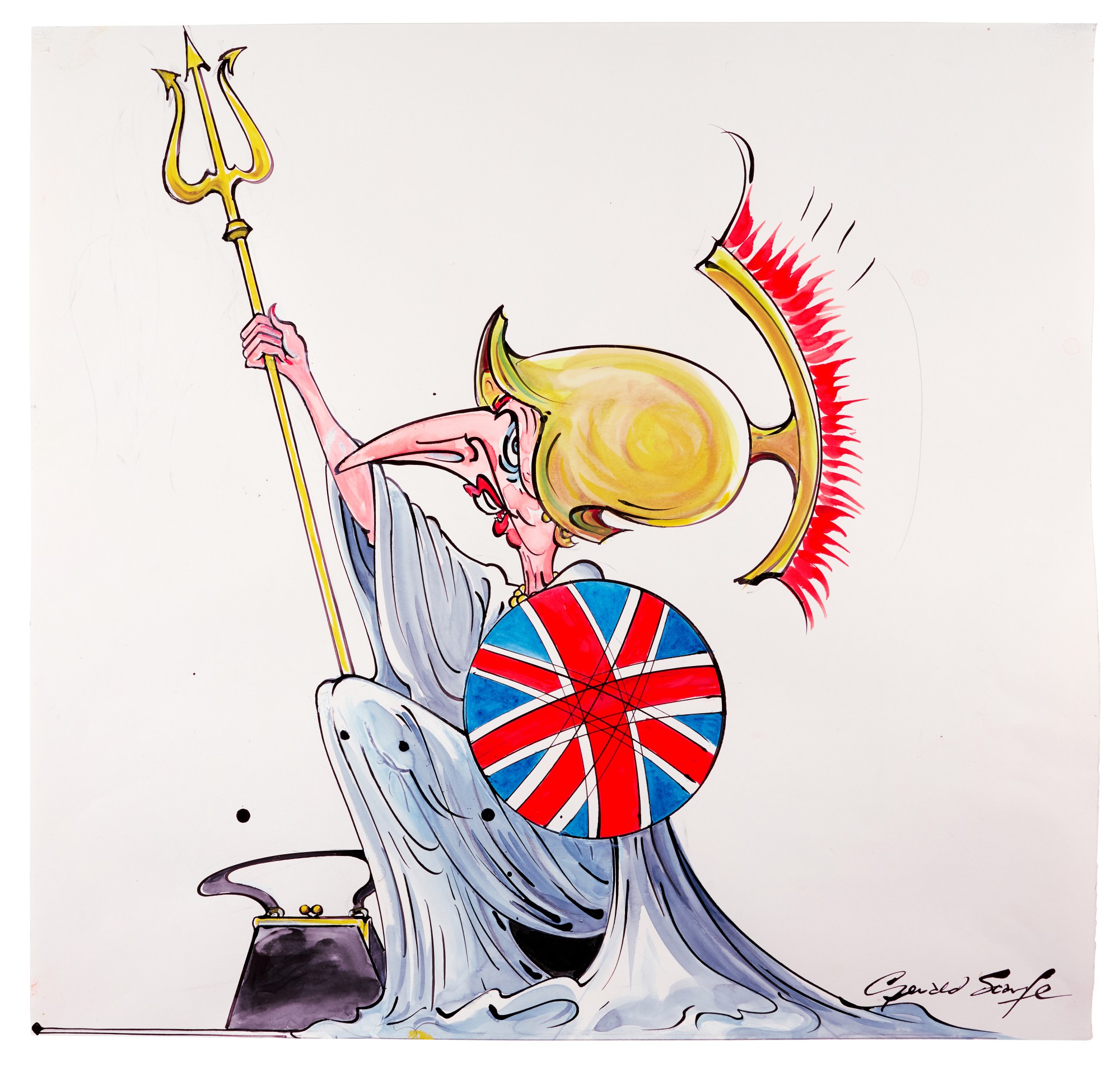 Gerald Scarfe | Maggie, ink and watercolour | Made in Britain | 2021 ...