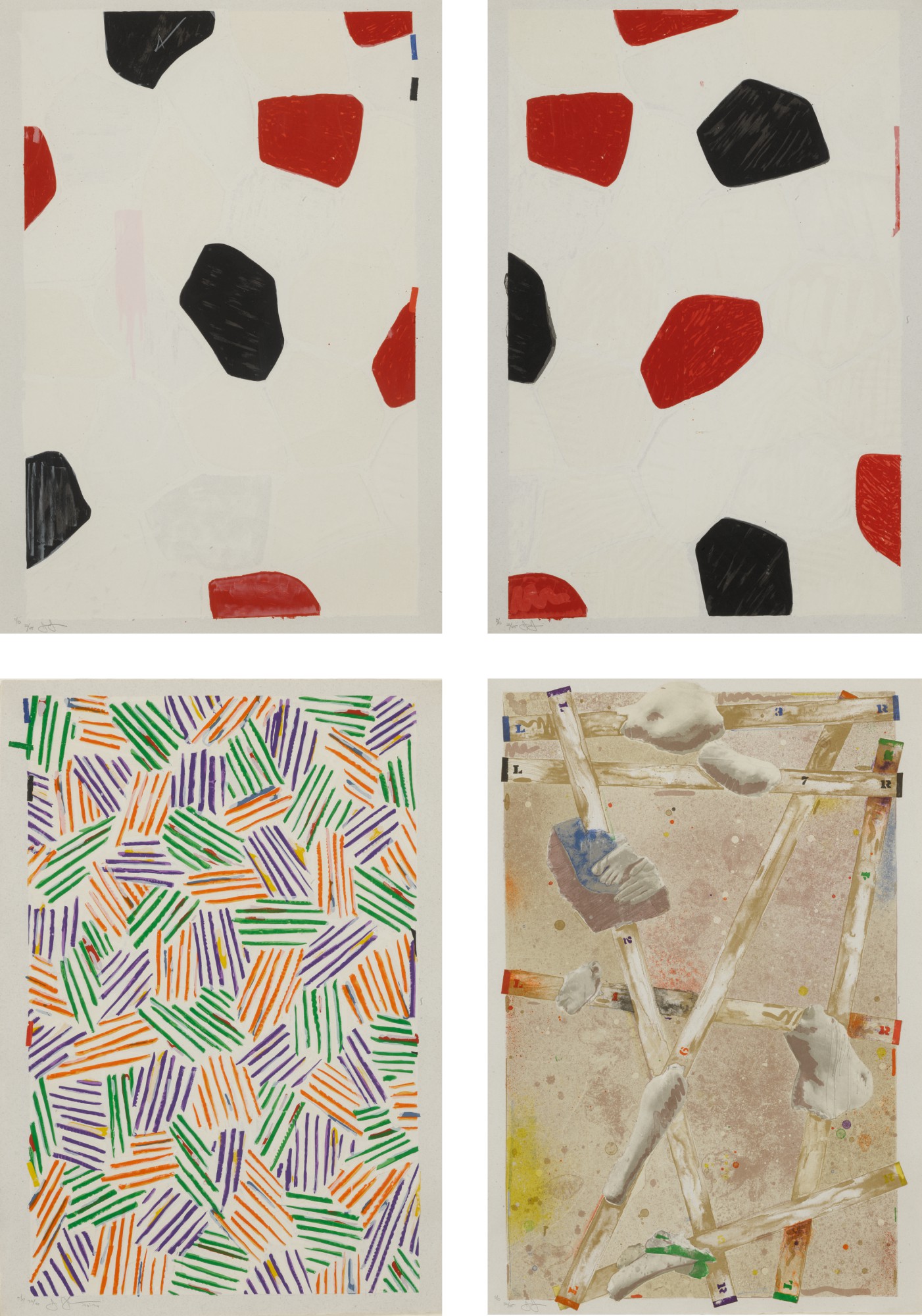JASPER JOHNS | FOUR PANELS FROM UNTITLED 1972 (ULAE 149) | Important ...