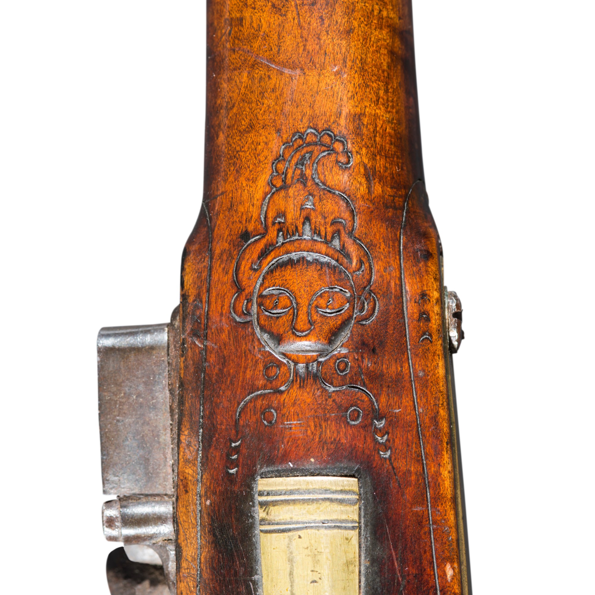 Extremely Rare and Fine Carved and Figured Maple, Engraved Brass and ...