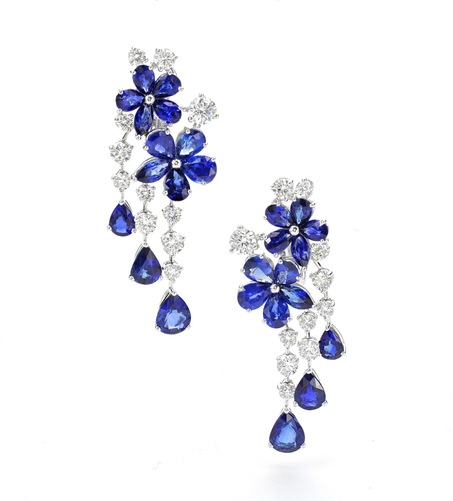 GRAFF | PAIR OF SAPPHIRE AND DIAMOND PENDENT EARRINGS | Graff: Contrast ...