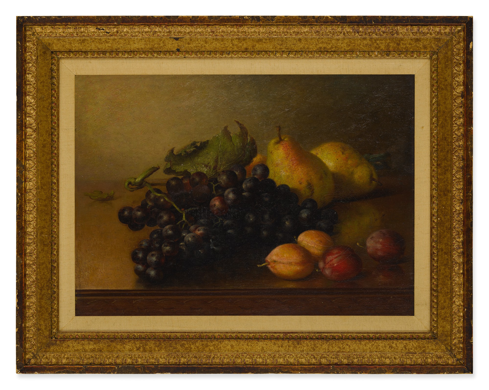 FRANKLIN HARRISON MILLER | SILL LIFE WITH GRAPES, PEARS AND PLUMS ...
