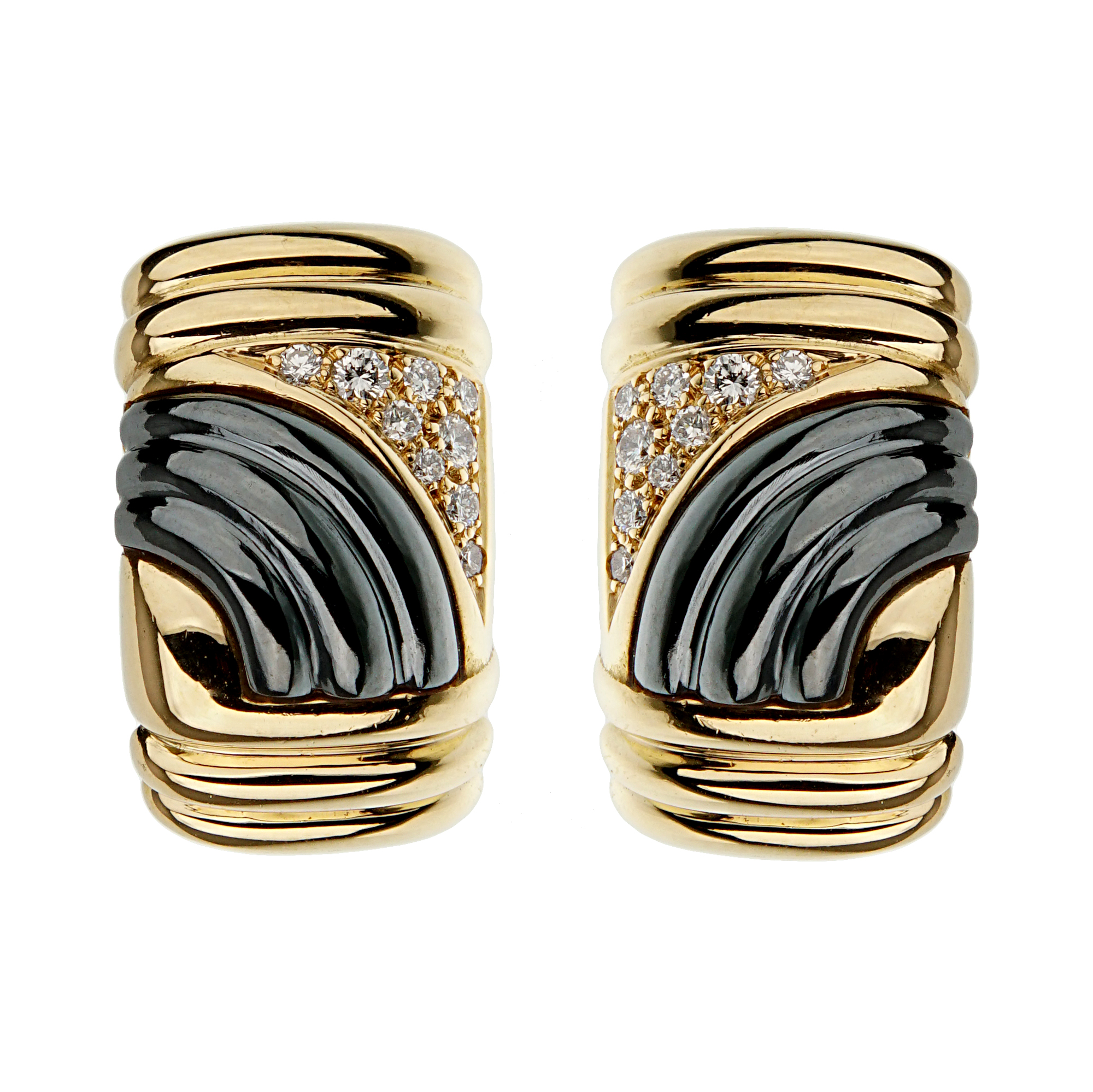 Bvlgari Vintage Gold, Hematite And Diamond Parentesi Earclips Available ...