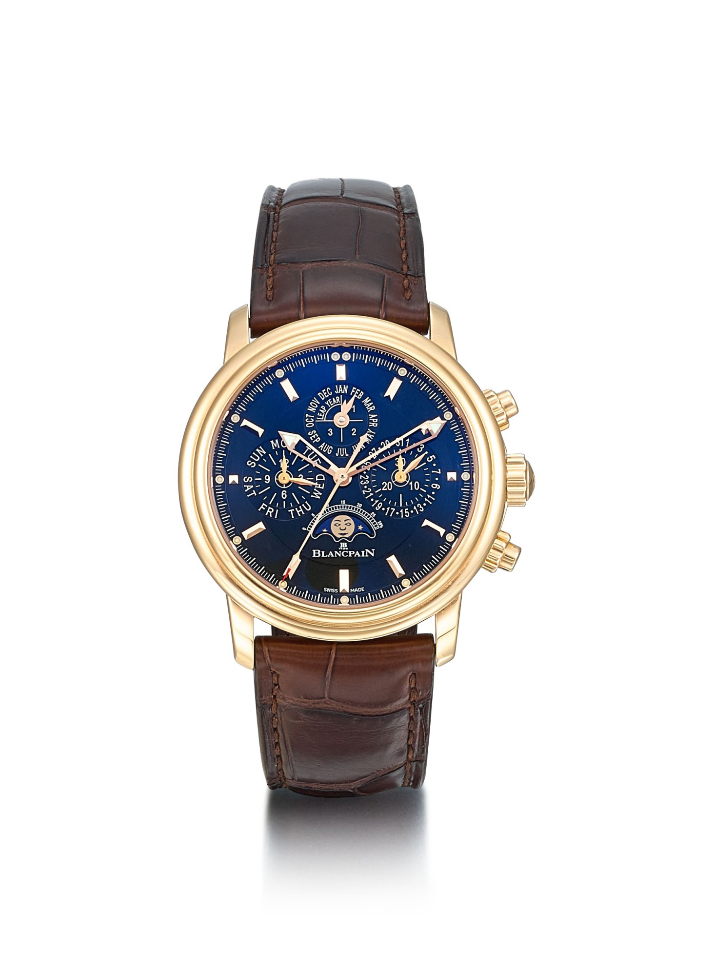 BLANCPAIN | LÉMAN, REFERENCE 2685F-3630-53B, A PINK GOLD PERPETUAL ...